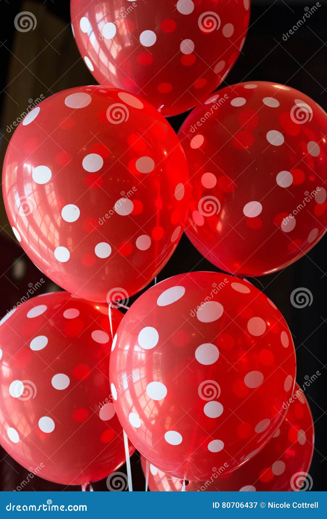 Red polka dot balloons stock image. Image of dots, balloons - 80706437