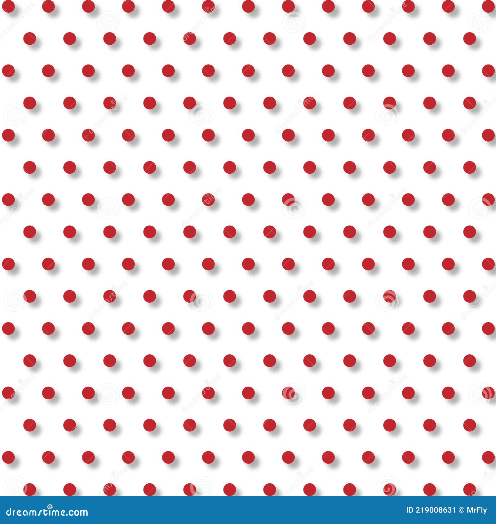 Red Polka Dot Pattern with Shadows, Vector Illustration Stock Vector ...