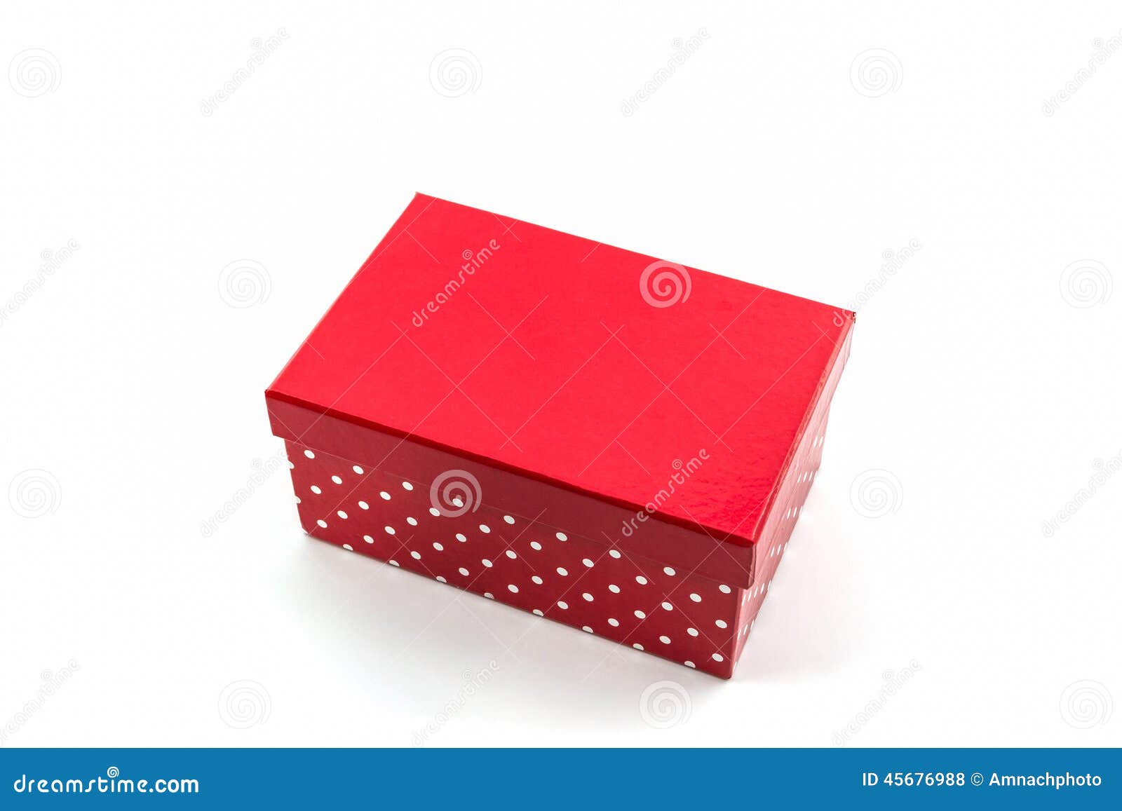 Red polka dots box . stock photo. Image of advertisement - 45676988