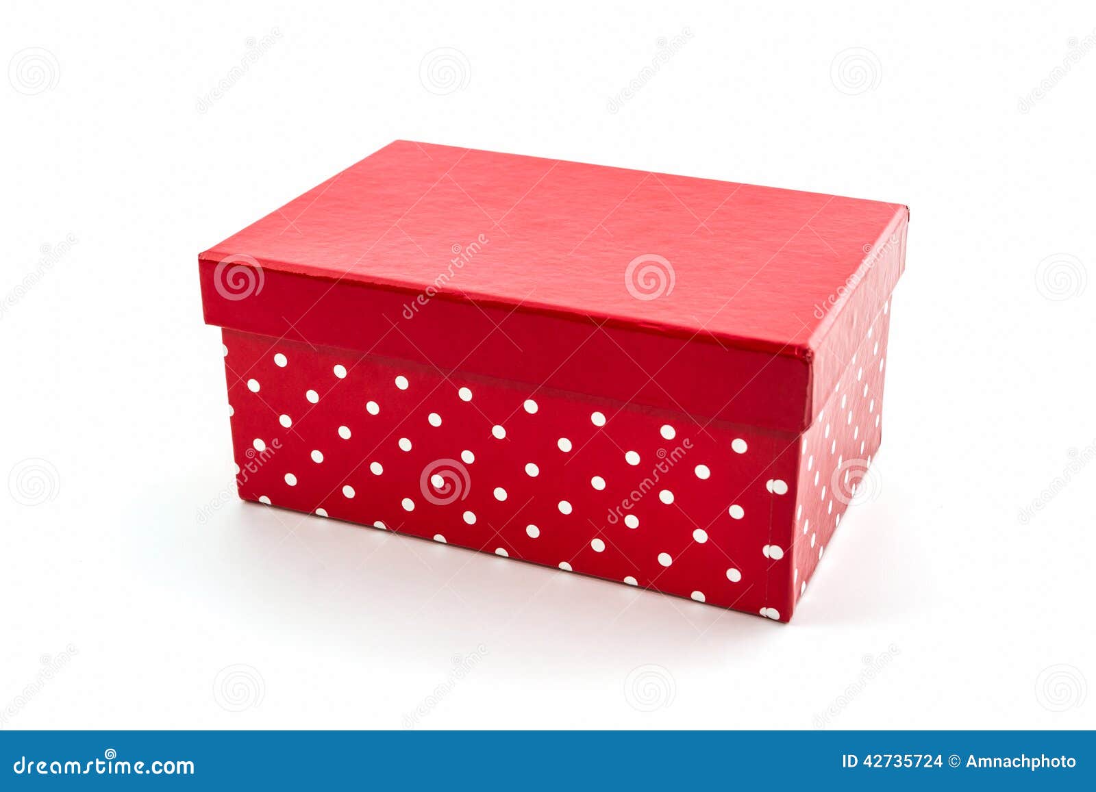 Red polka dots box. stock photo. Image of blank, design - 42735724