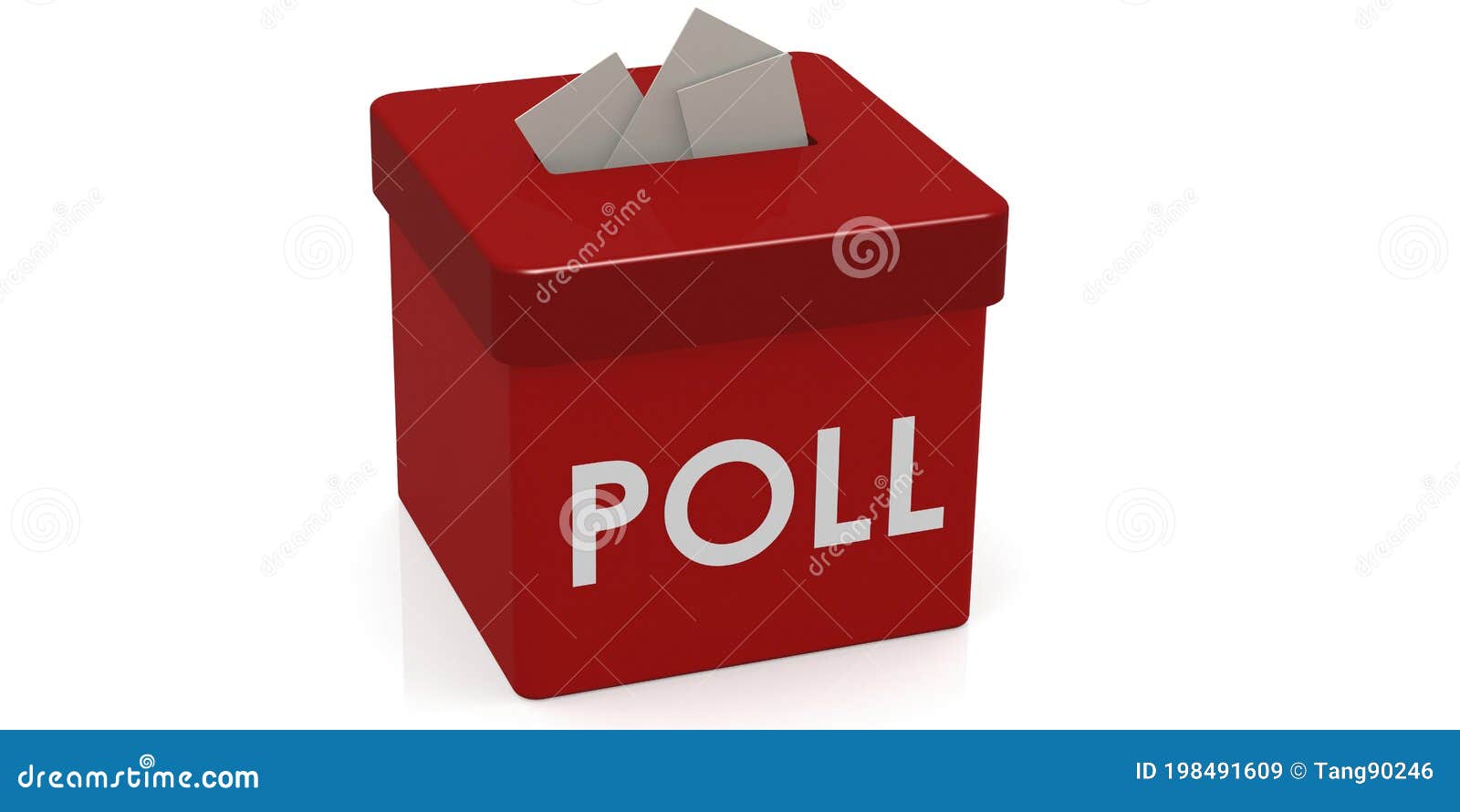 Red Poll Box Isolated on White Background Stock Illustration ...