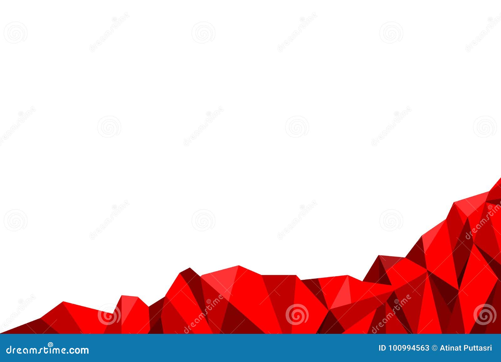 Red Poly on White Background. Stock Vector - Illustration of polygon ...