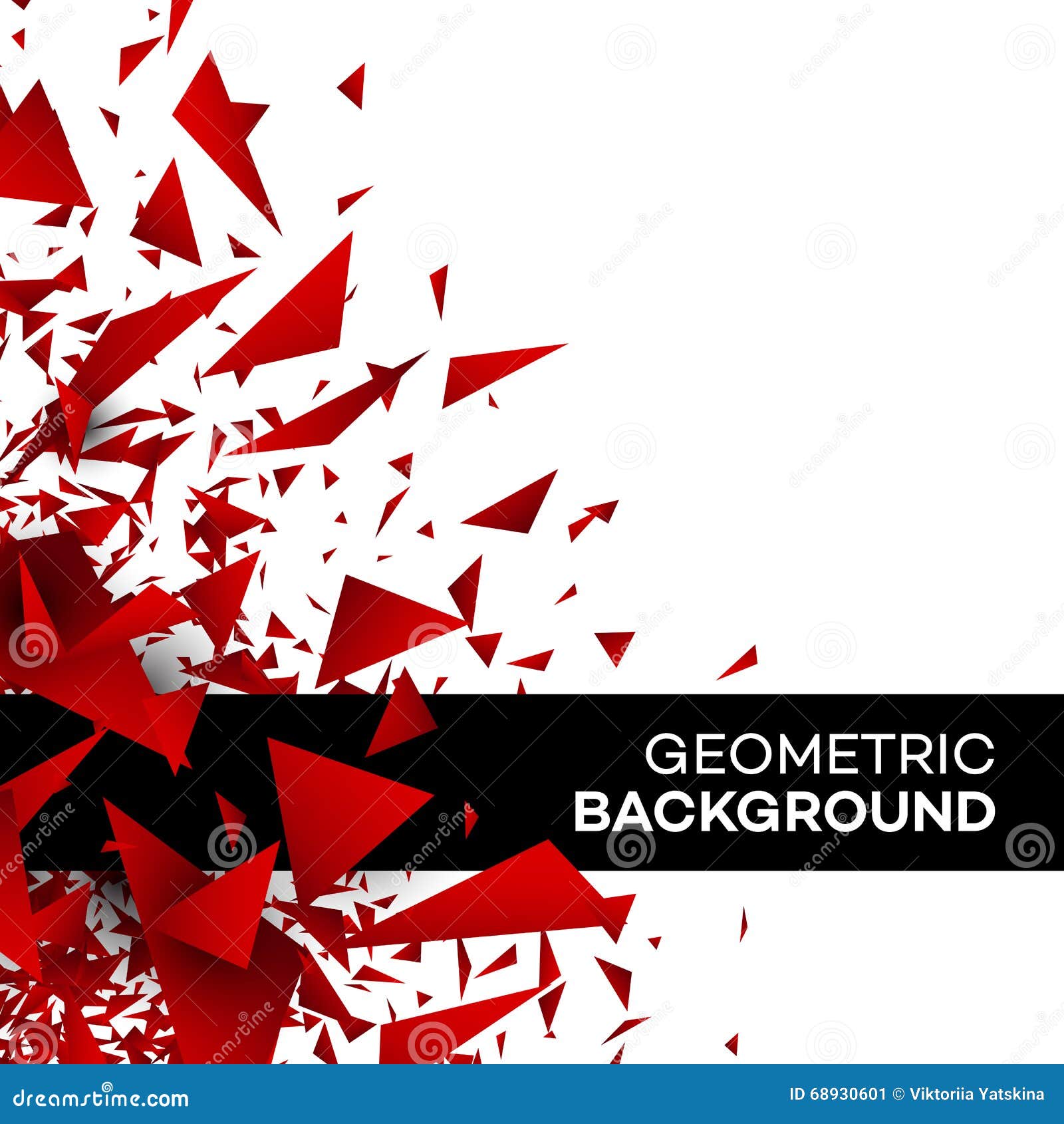Red Polygon Background Flyer Template Brochure Triangle Geometric ...