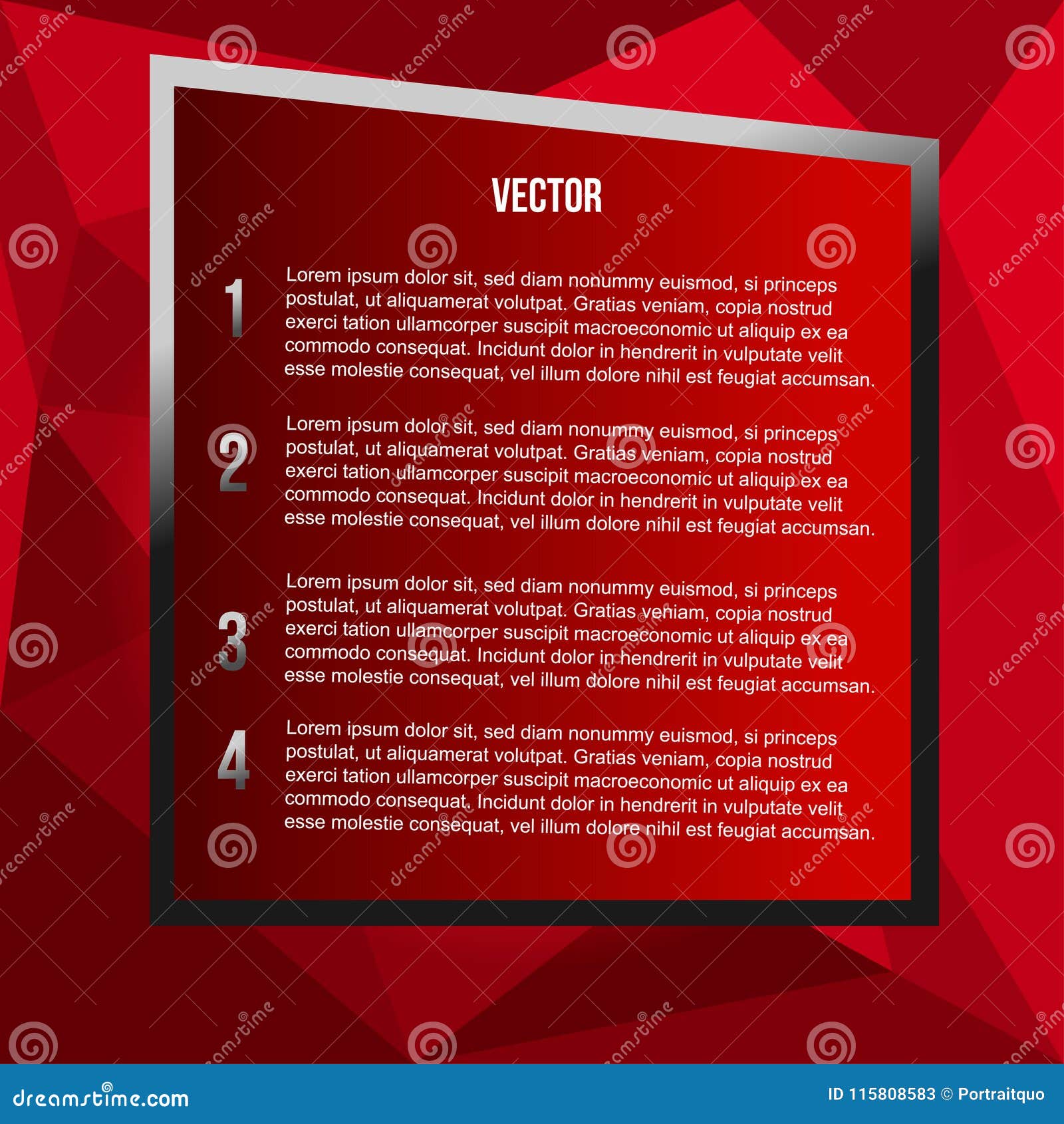 Red Polygon Background for Text on Colored Background. Stock Vector ...