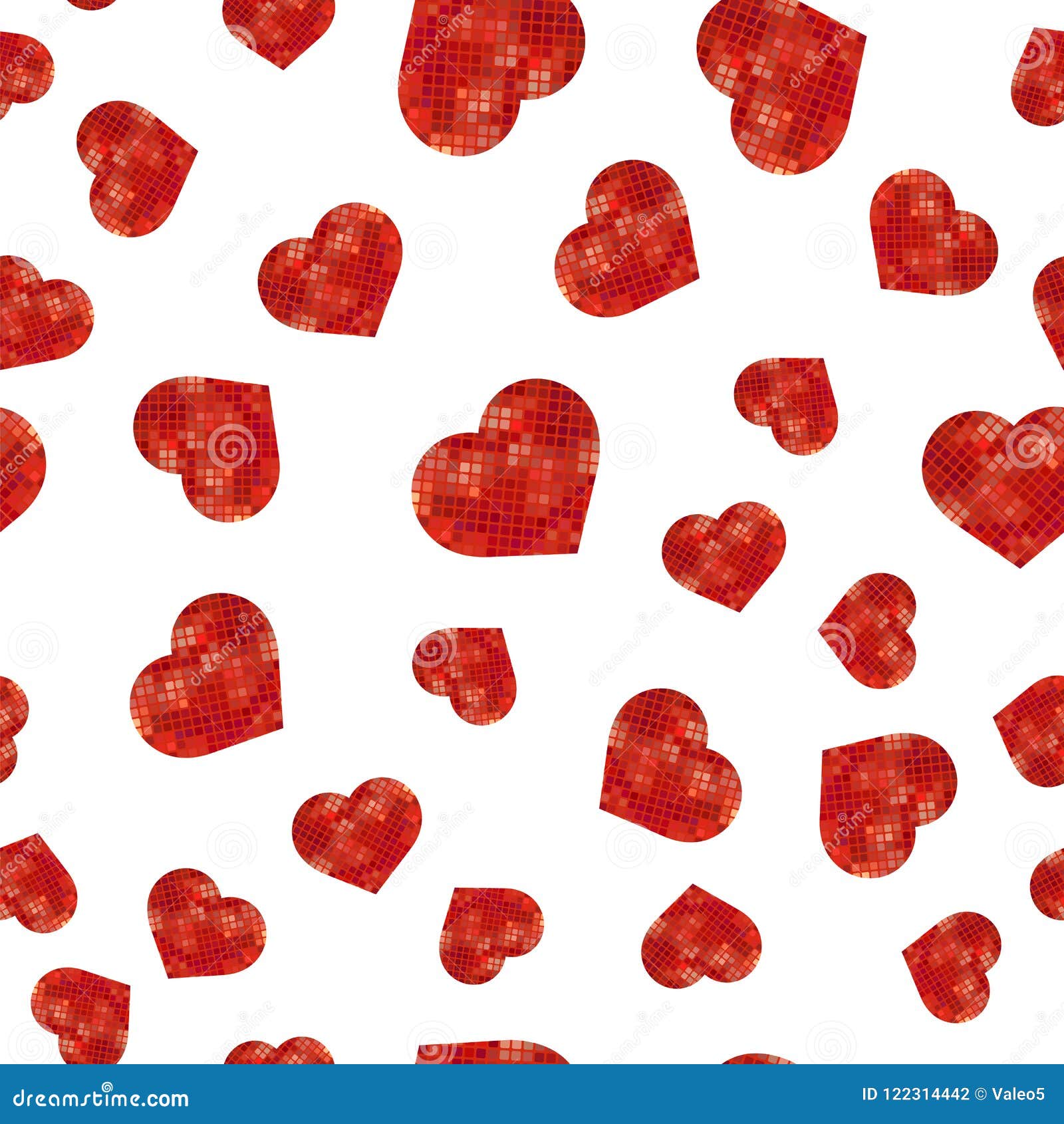 Red Polygonal Heart Random Seamless Pattern Stock Vector - Illustration ...