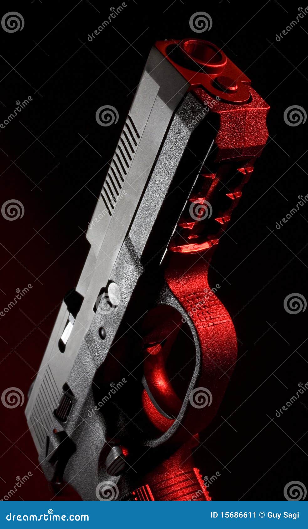 Red polymer pistol stock image. Image of polymer, handgun - 15686611