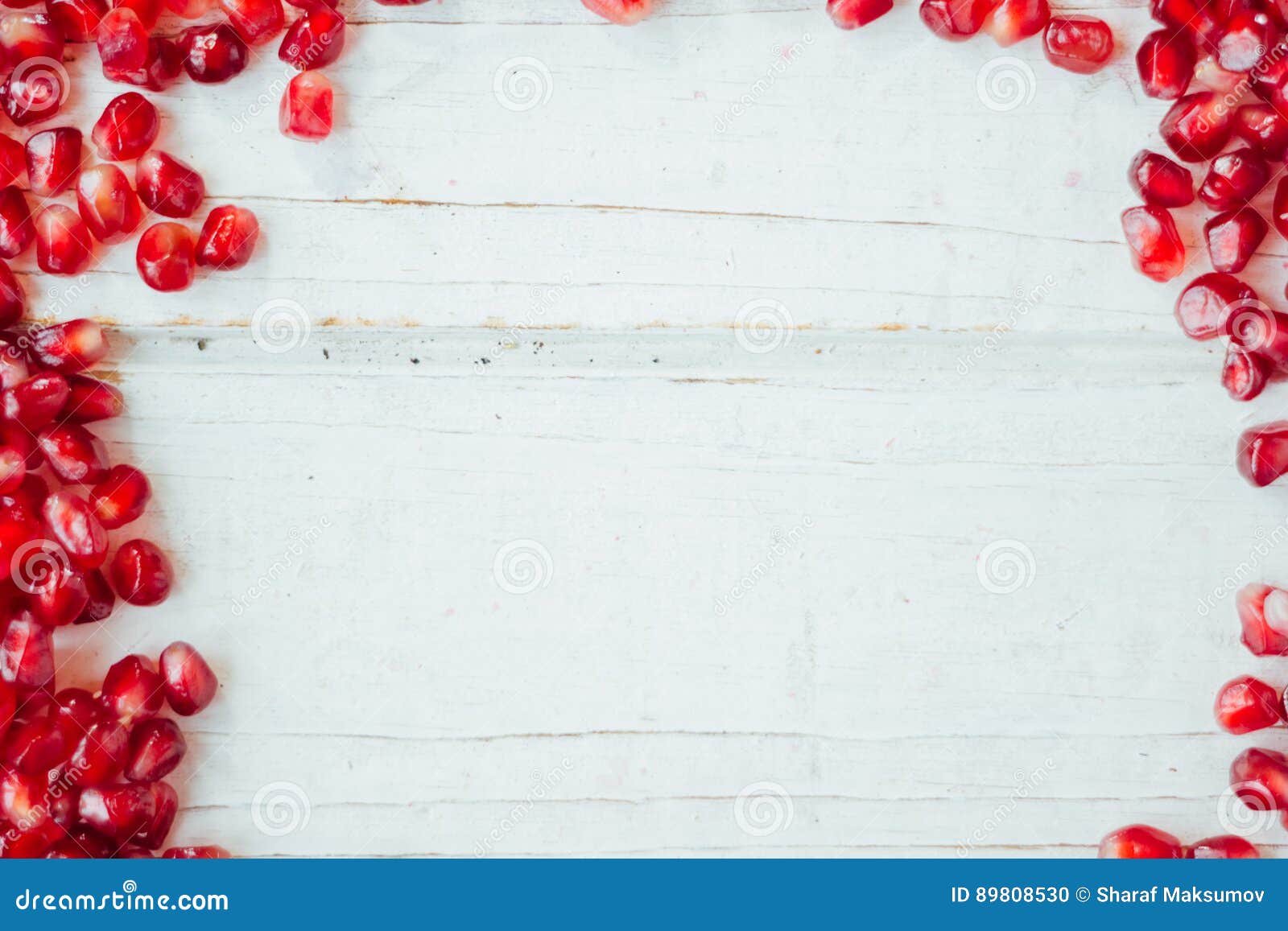 Red Pomegranate Border. Frame of Pomegranate Seeds. Stock Photo - Image ...