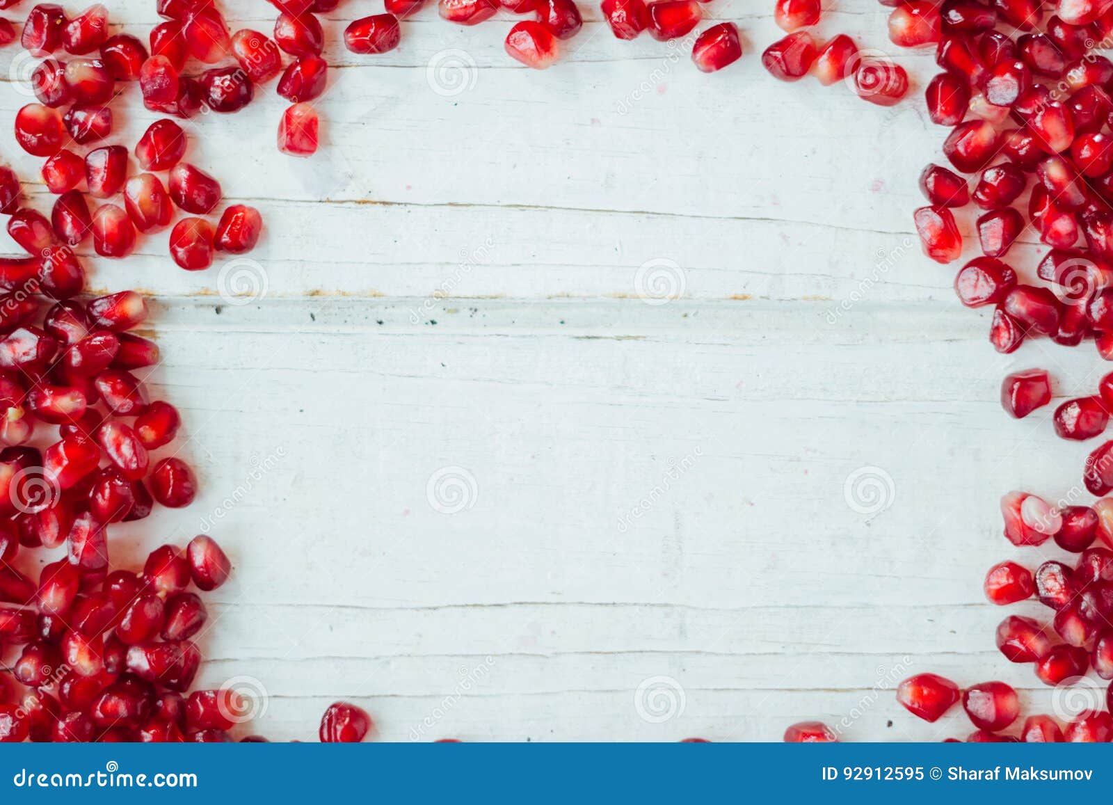 Red Pomegranate Border. Frame of Pomegranate Seeds. Stock Image - Image ...