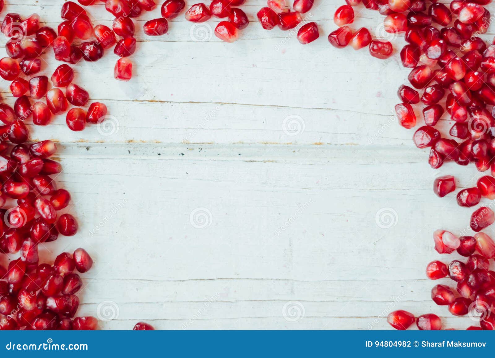 Red Pomegranate Border. Frame of Pomegranate Seeds. Stock Photo - Image ...