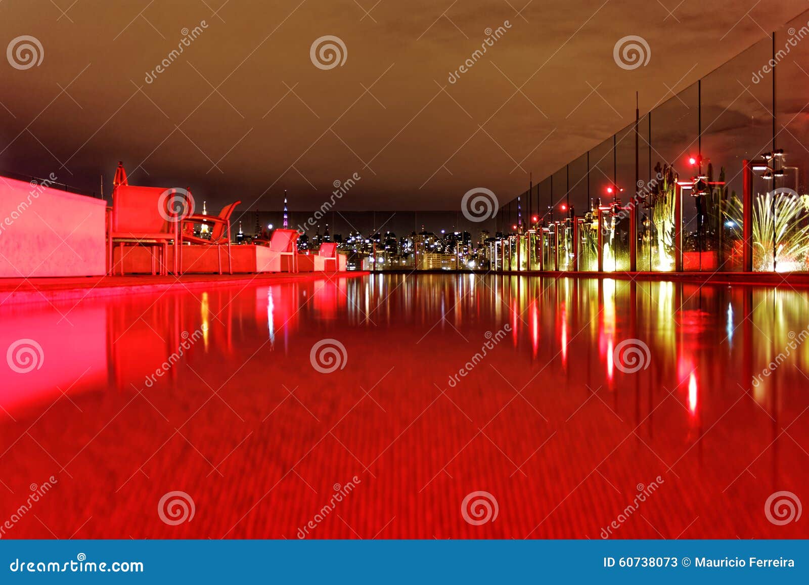 Red pool stock image. Image of skyscraper, architecture - 60738073
