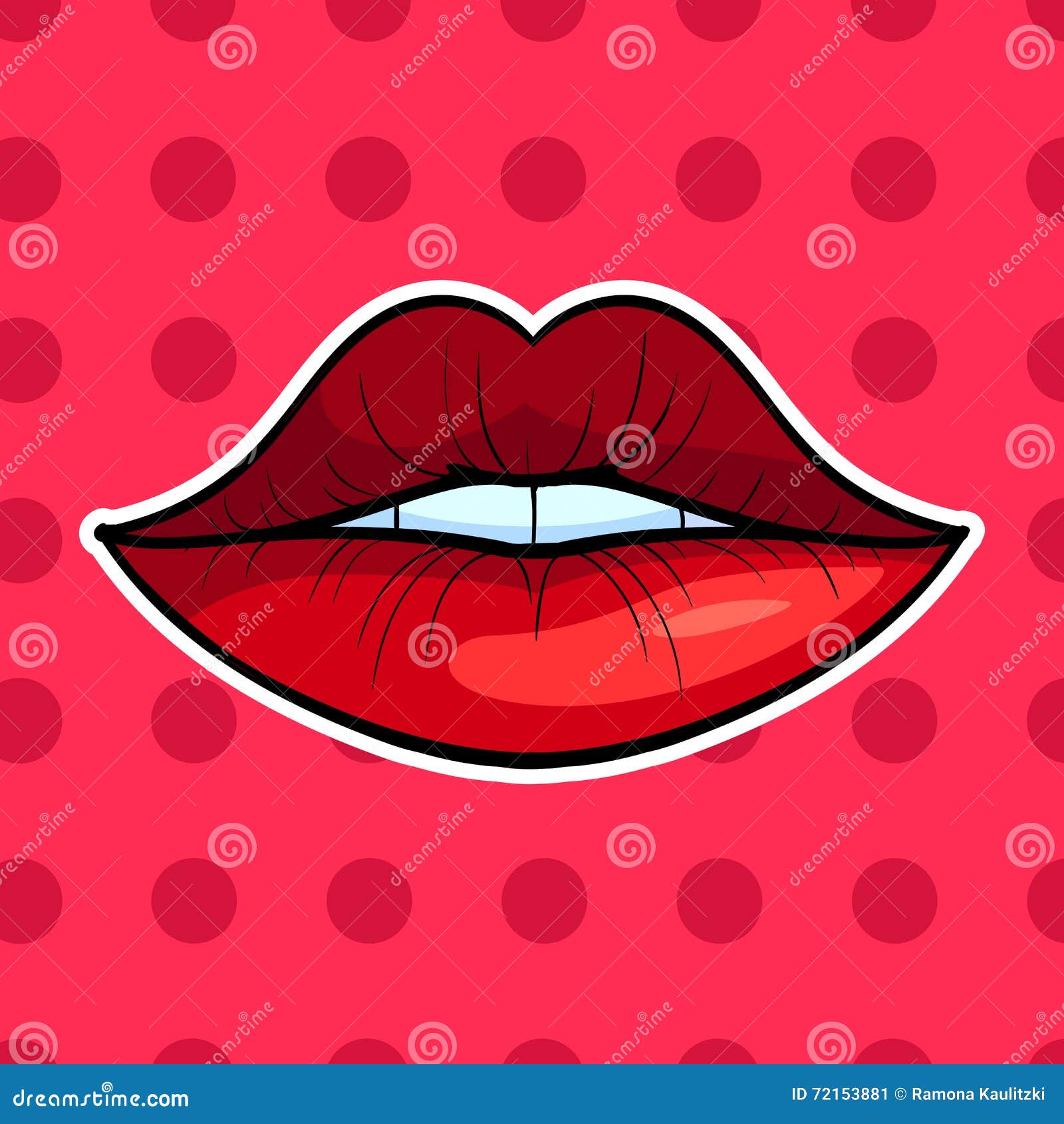 Red Pop Art Lips stock illustration. Illustration of funky - 72153881