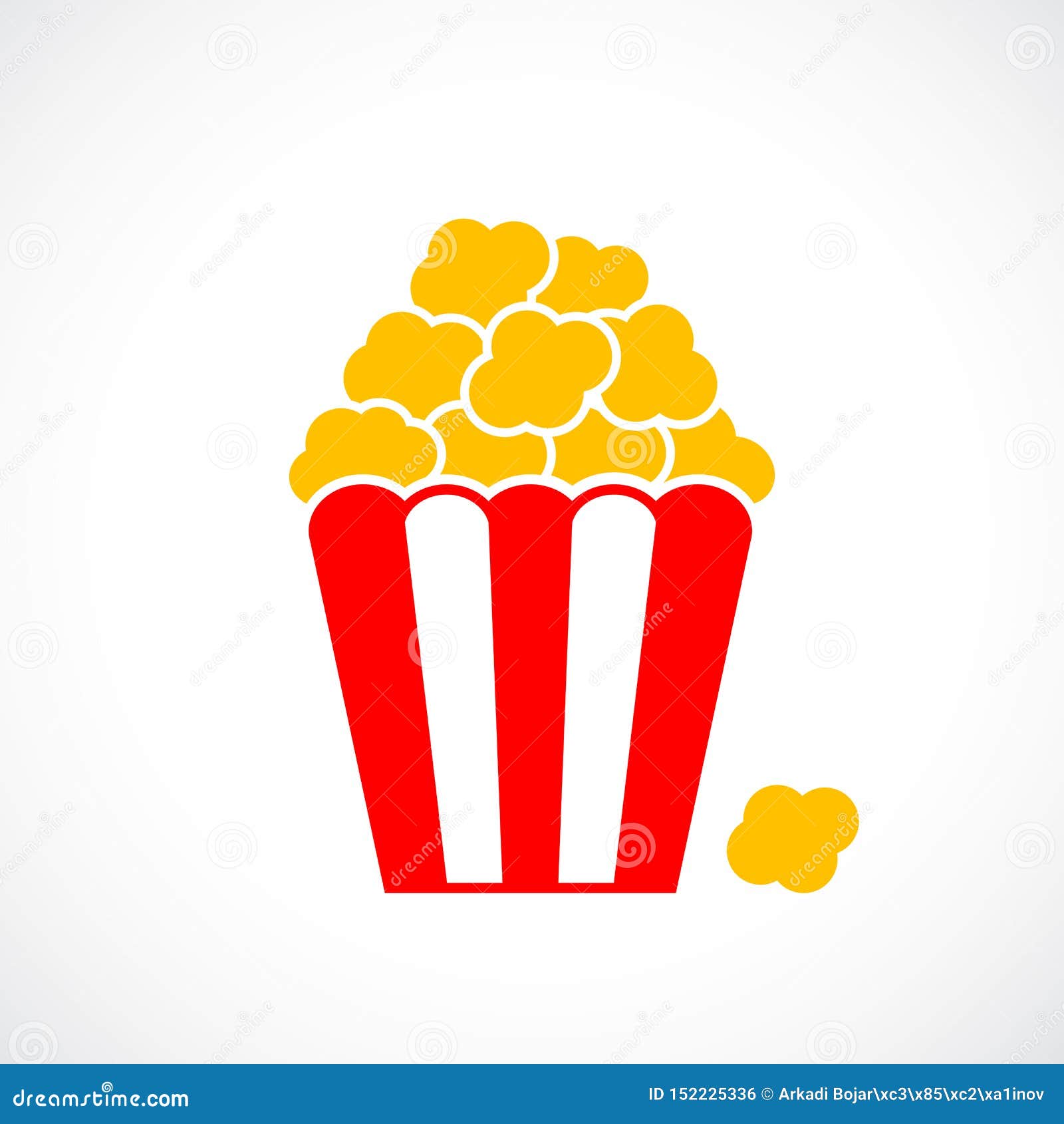 Popcorn box vector icon stock vector. Illustration of background ...