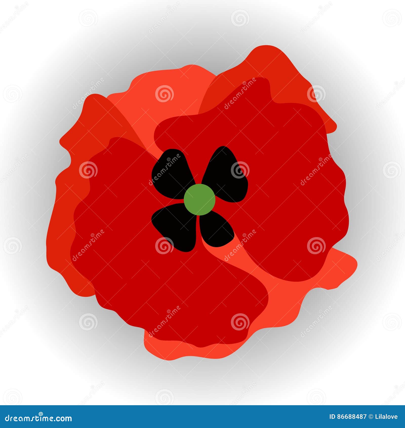 Red poppy icon stock vector. Illustration of spring, poppy - 86688487