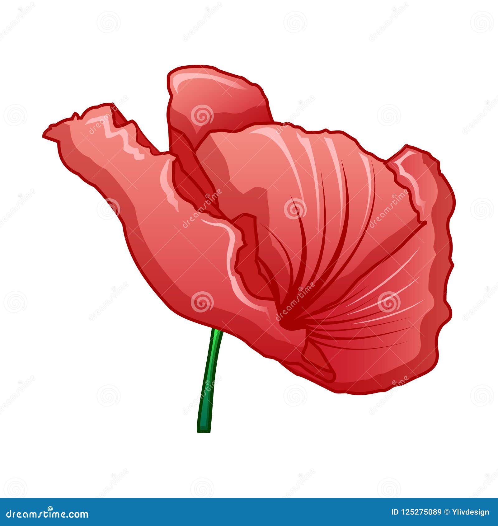 Red Poppy Icon, Cartoon Style Stock Vector - Illustration of history ...