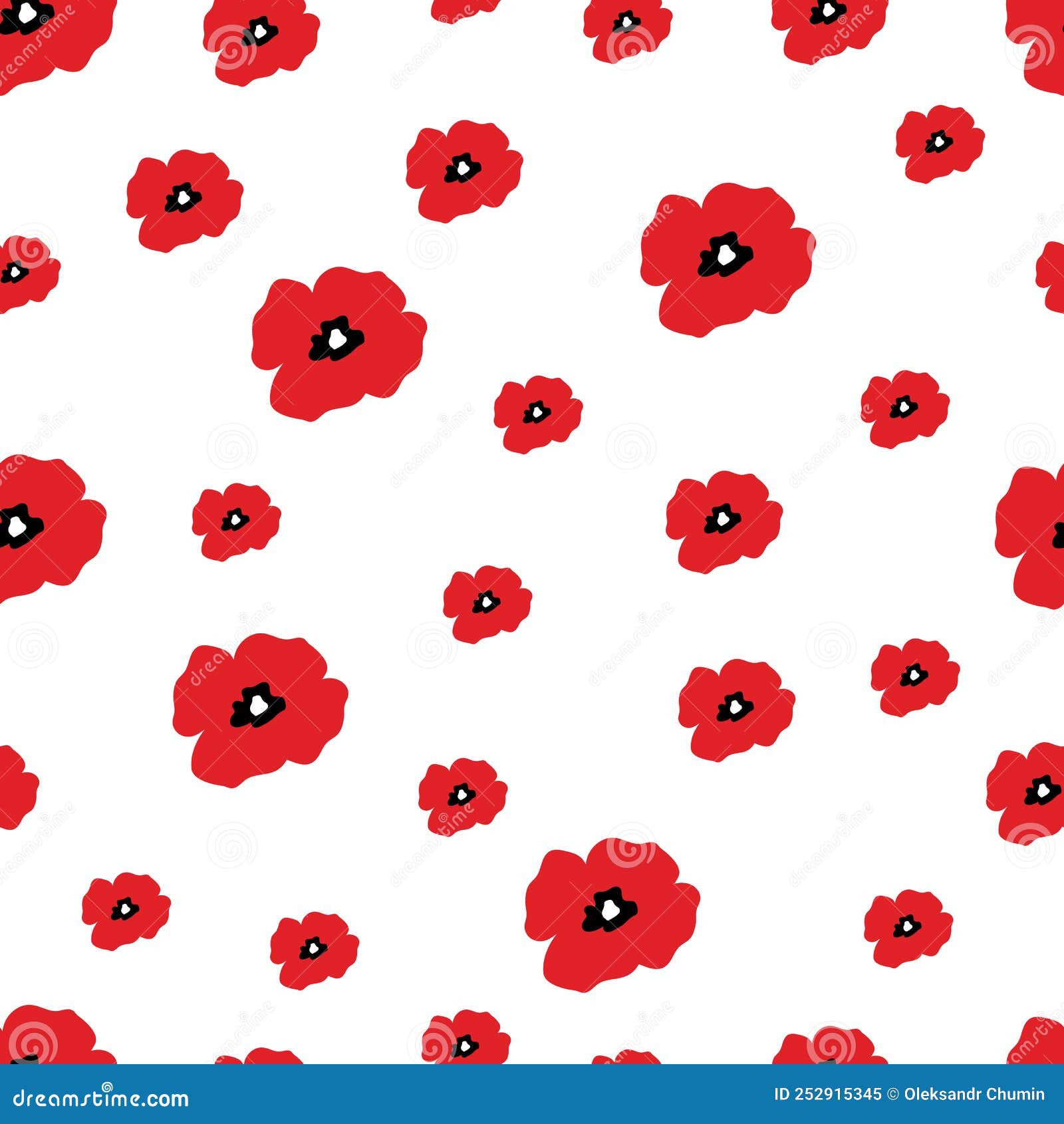 Red Poppy Seamless Pattern. Repeating Texture with Flowers Stock ...