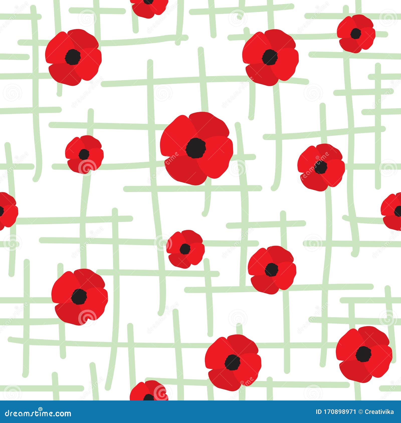 Red Poppy Seamless Pattern stock vector. Illustration of concept ...