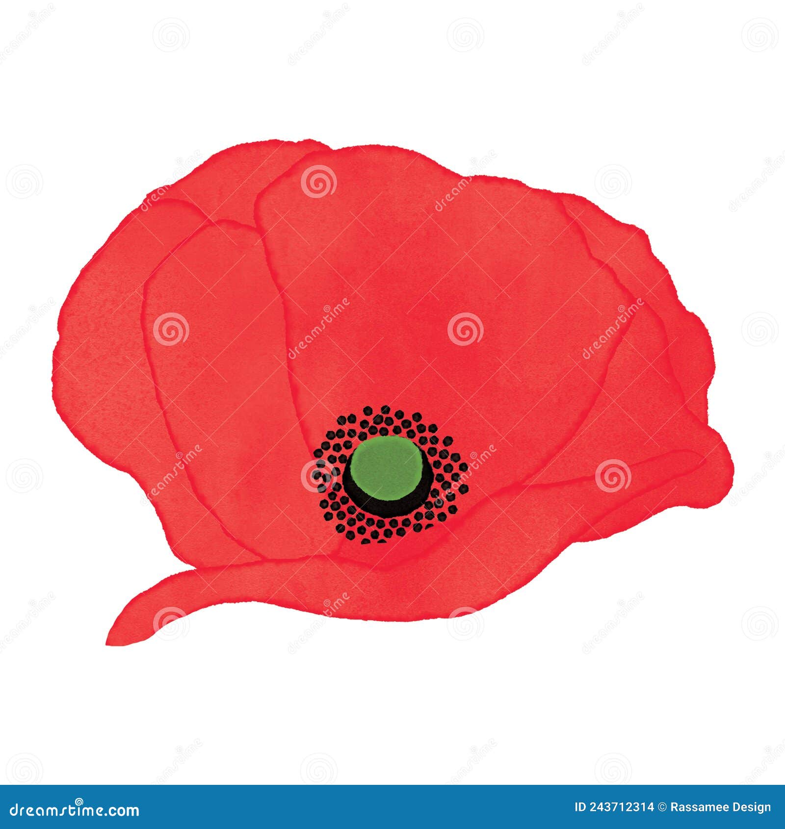 Red Poppy, the Symbolic of Remembrance Stock Illustration ...
