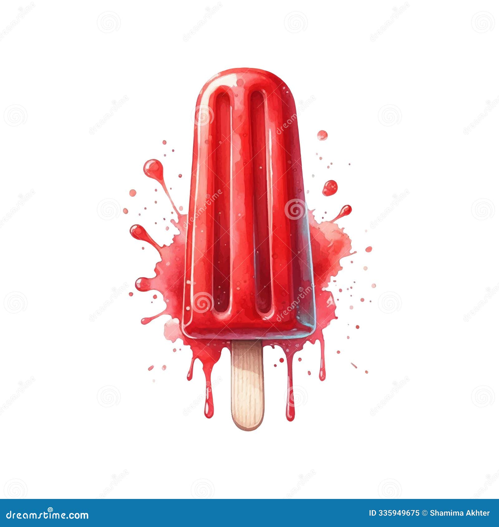 Red popsicle vector stock illustration. Illustration of food - 335949675