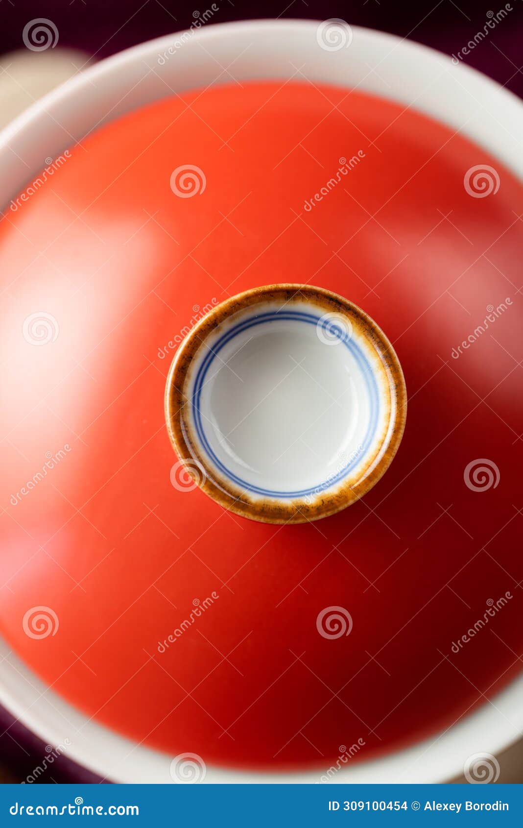 Red Porcelain Gaiwan, Top View Stock Photo - Image of tradition, relax ...