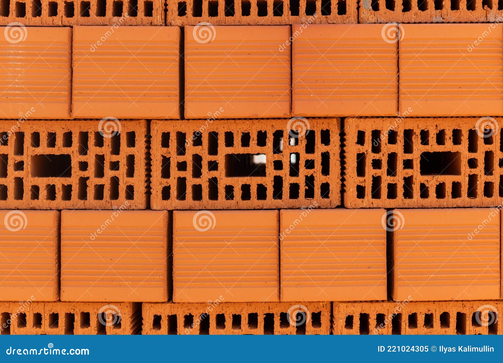 Red porous bricks stock image. Image of architecture - 221024305