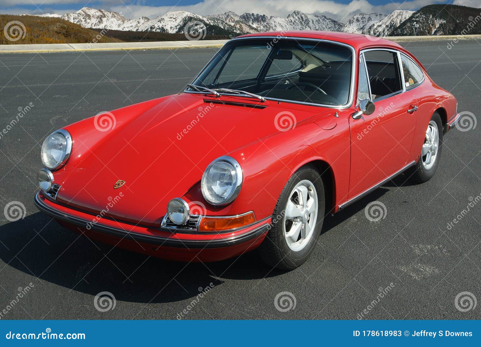 1967 Red Porsche 911 Coupe in Front of Rockies Editorial Stock Photo ...