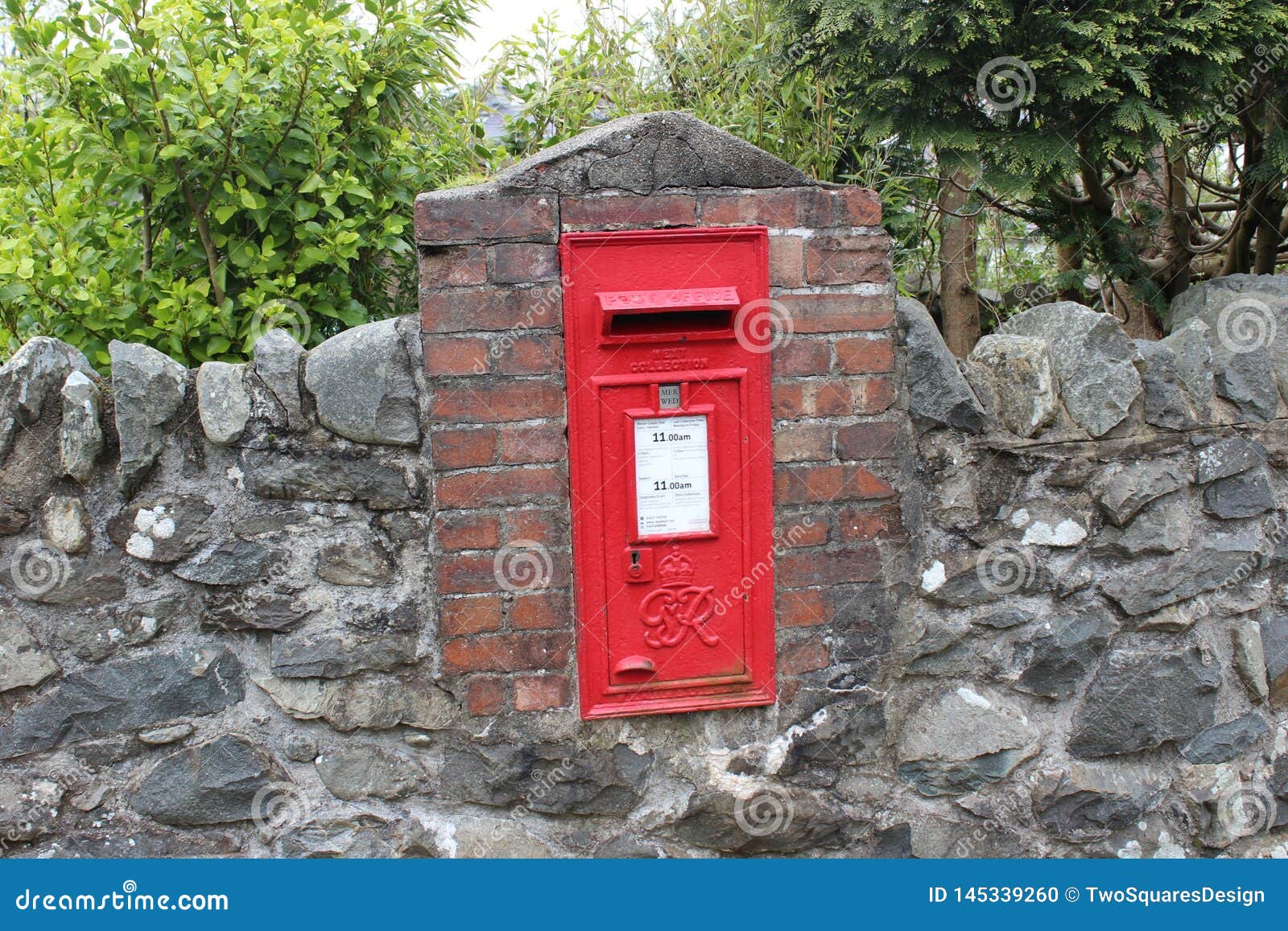 Red Post Box in a Deep of Forest of Snowdonia Editorial Image - Image ...