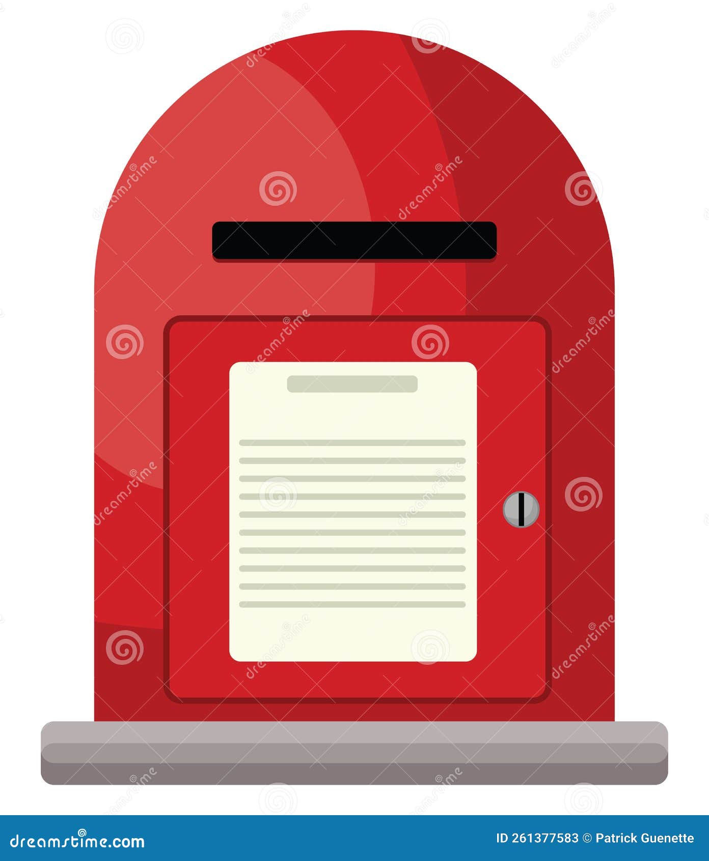 Red post box, icon stock vector. Illustration of service - 261377583
