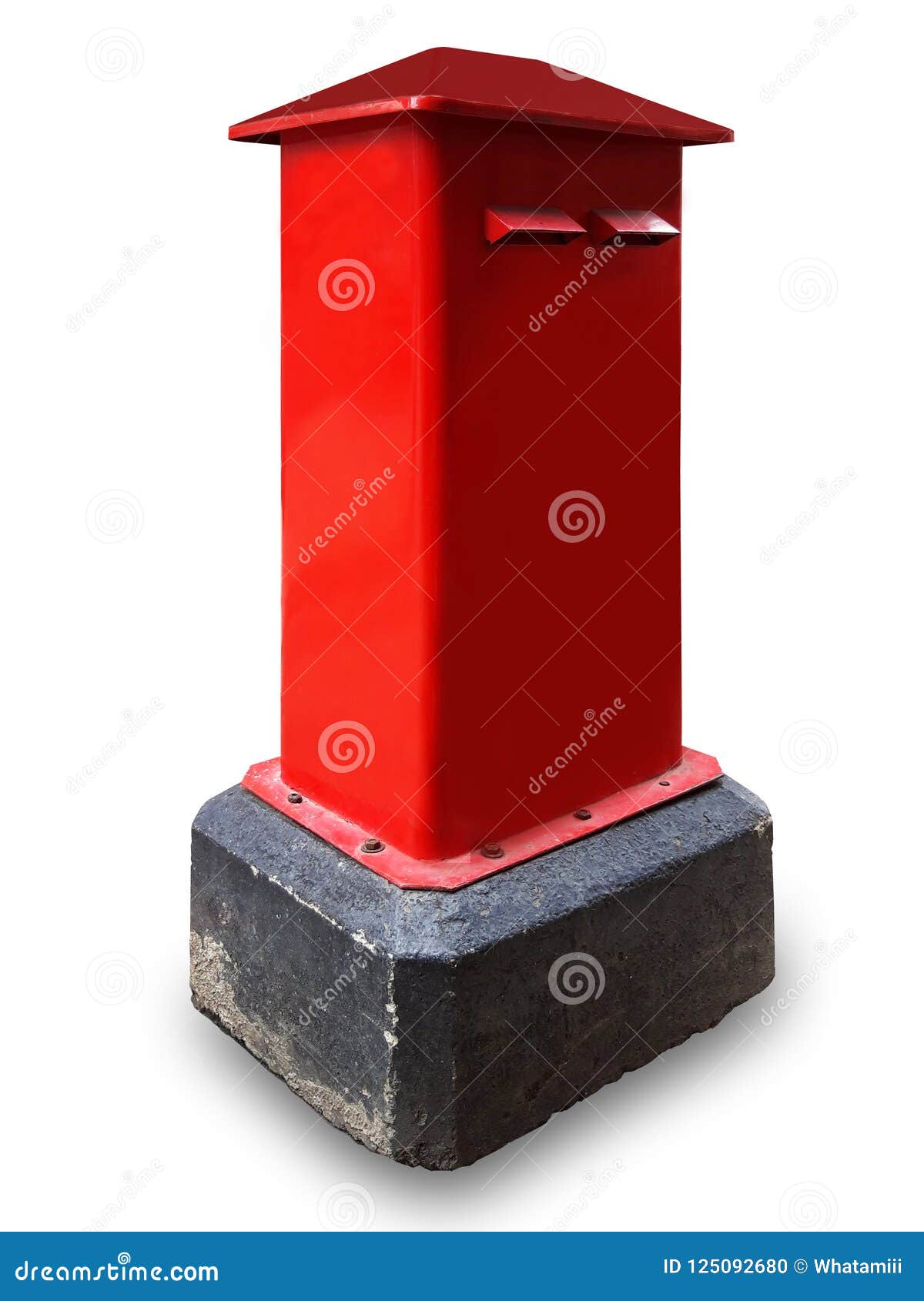 Red Post Box Isolated White Background with Clipping Path Stock Photo ...