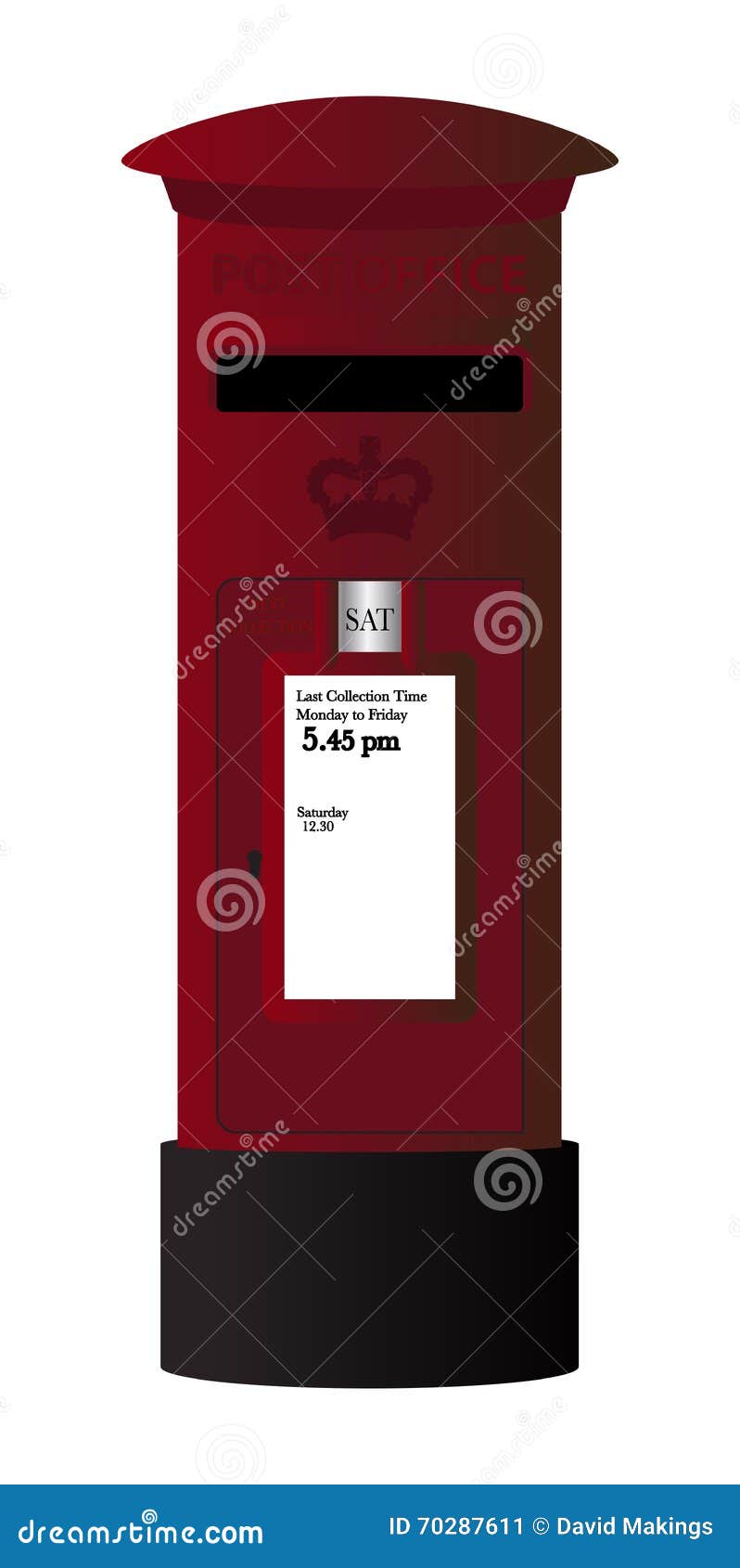 Red Post Box Large stock illustration. Illustration of post - 70287611