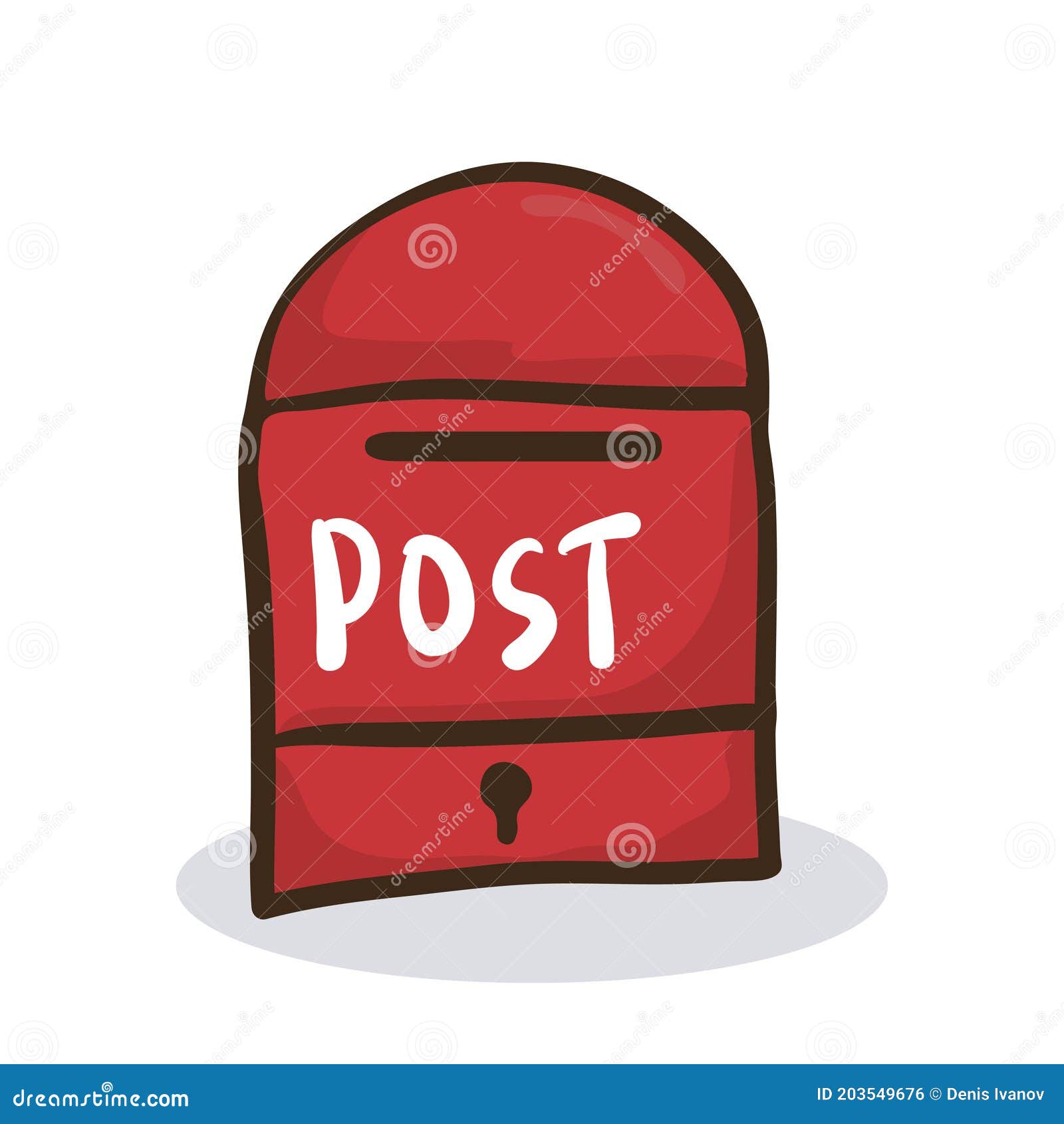 Red Post Box for Mails Comic Cartoon Style Illustration Stock Vector ...