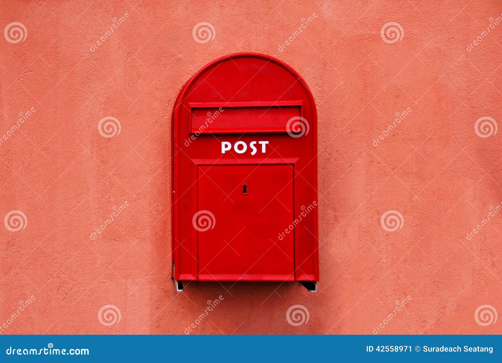 Red post box stock image. Image of mailbox, bollard, crown - 42558971