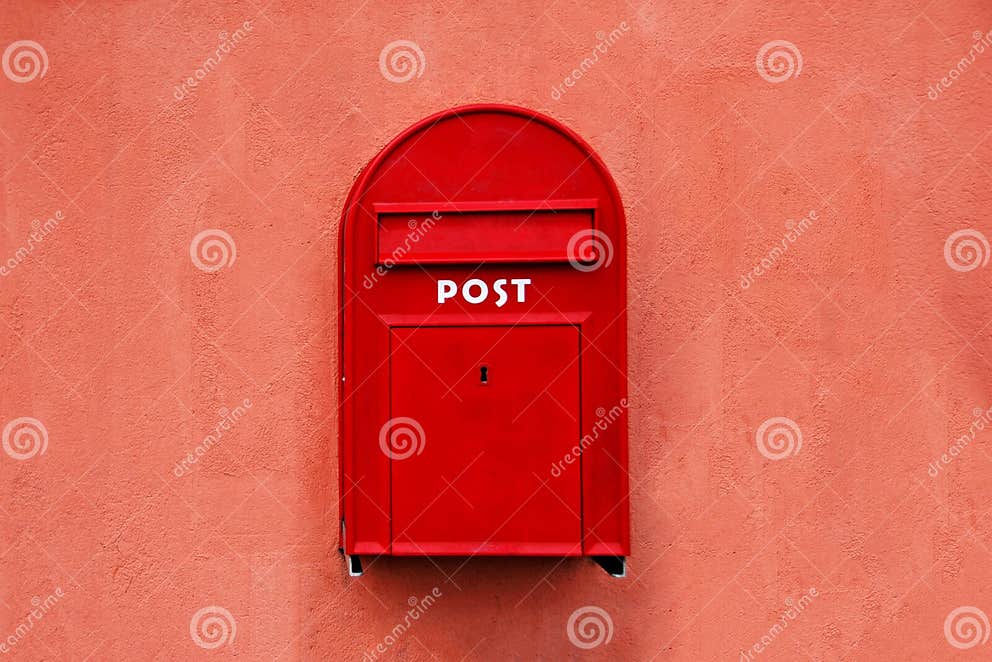 Red post box stock image. Image of mailbox, bollard, crown - 42558971