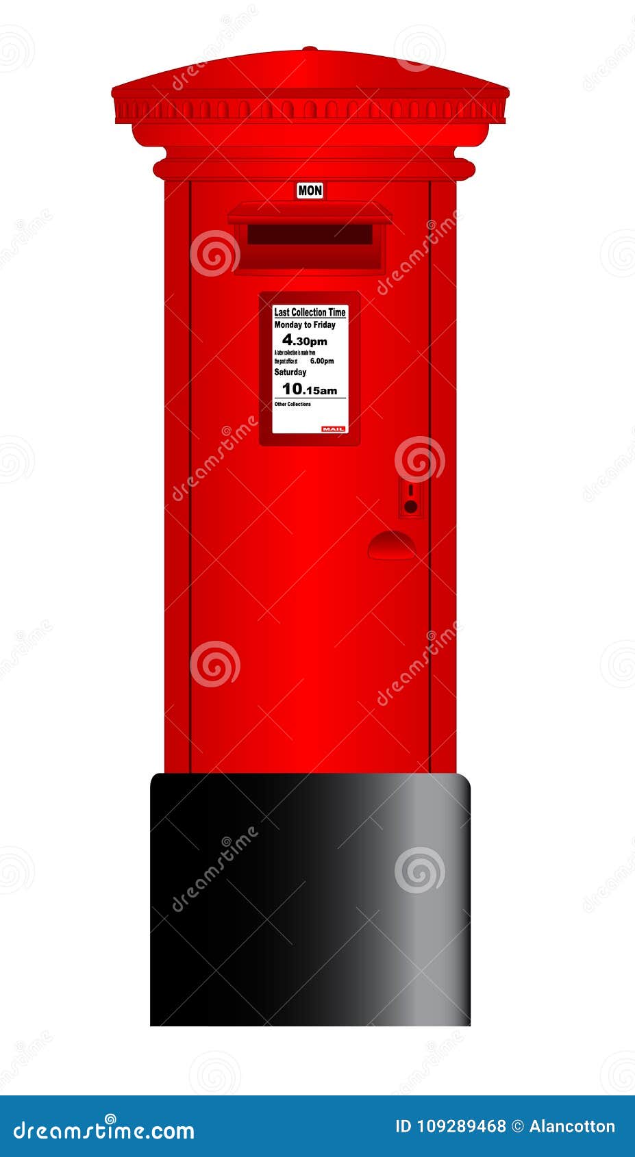 Red Post Box stock vector. Illustration of icon, postal - 109289468