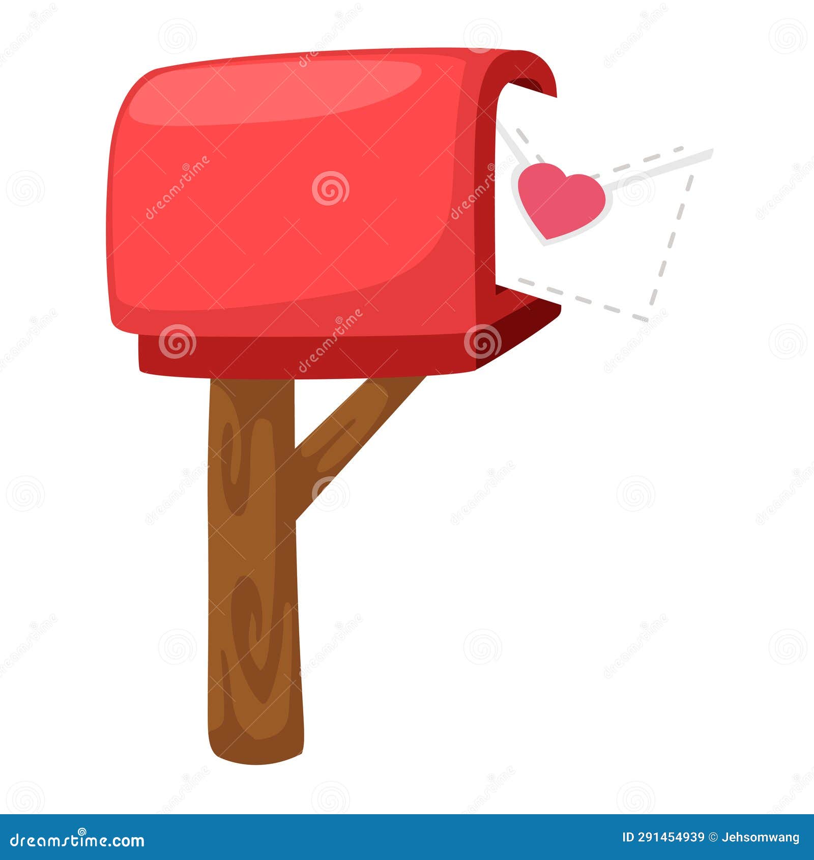 Red post box stock vector. Illustration of idea, message - 291454939