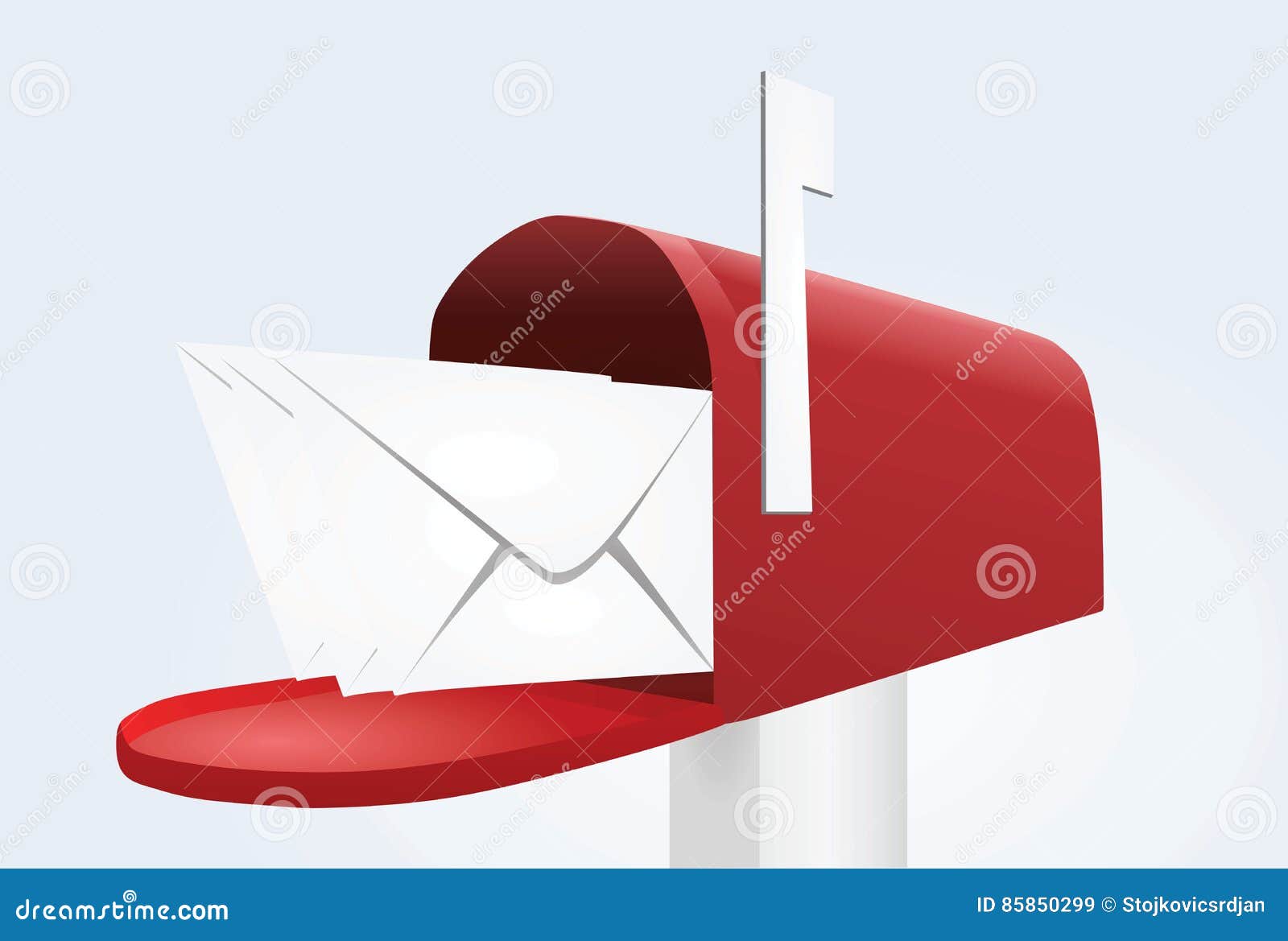 Red post box stock vector. Illustration of open, notification - 85850299