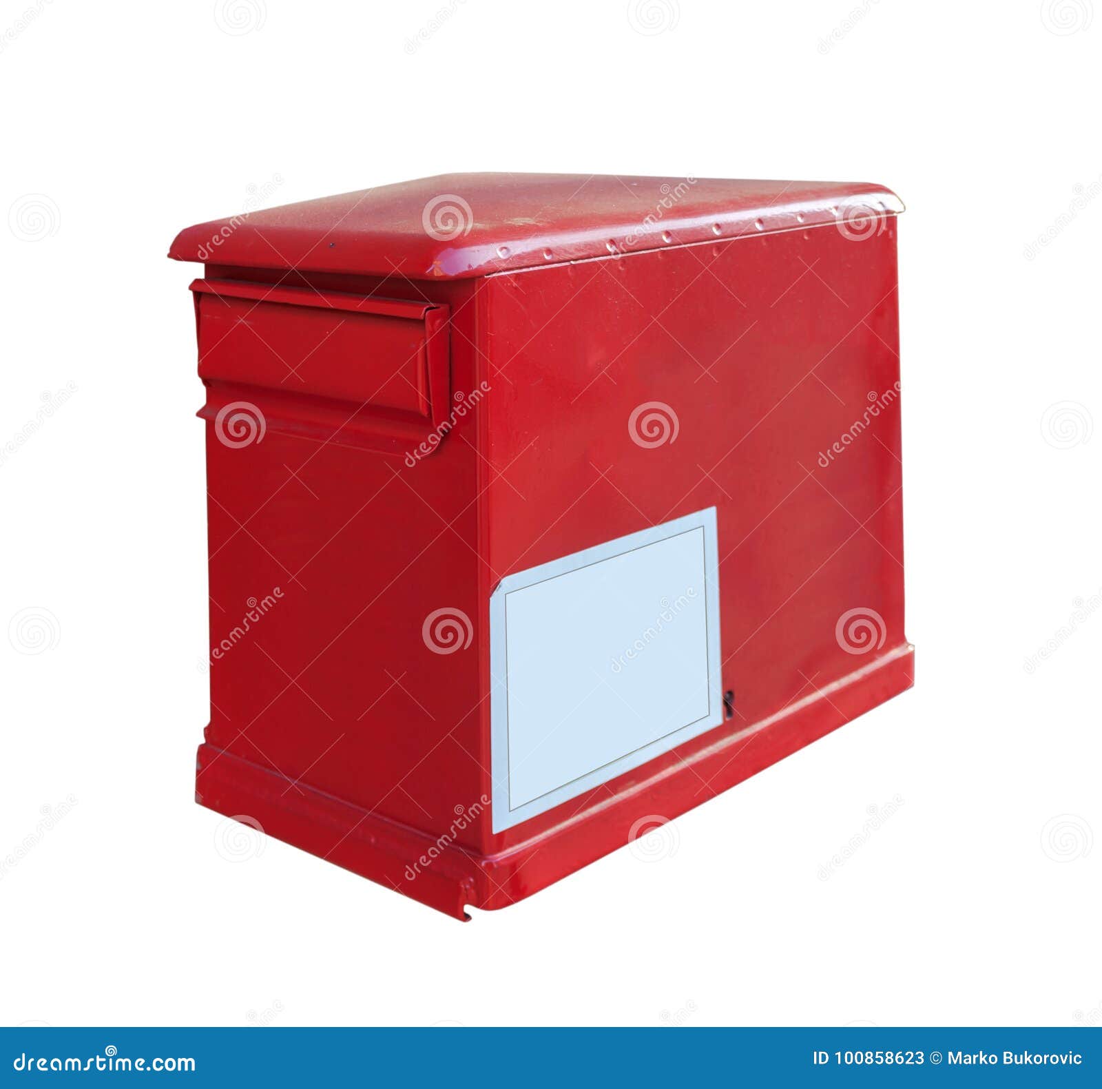 Red Post Box on Wall Post Office Isolated on White Stock Image - Image ...