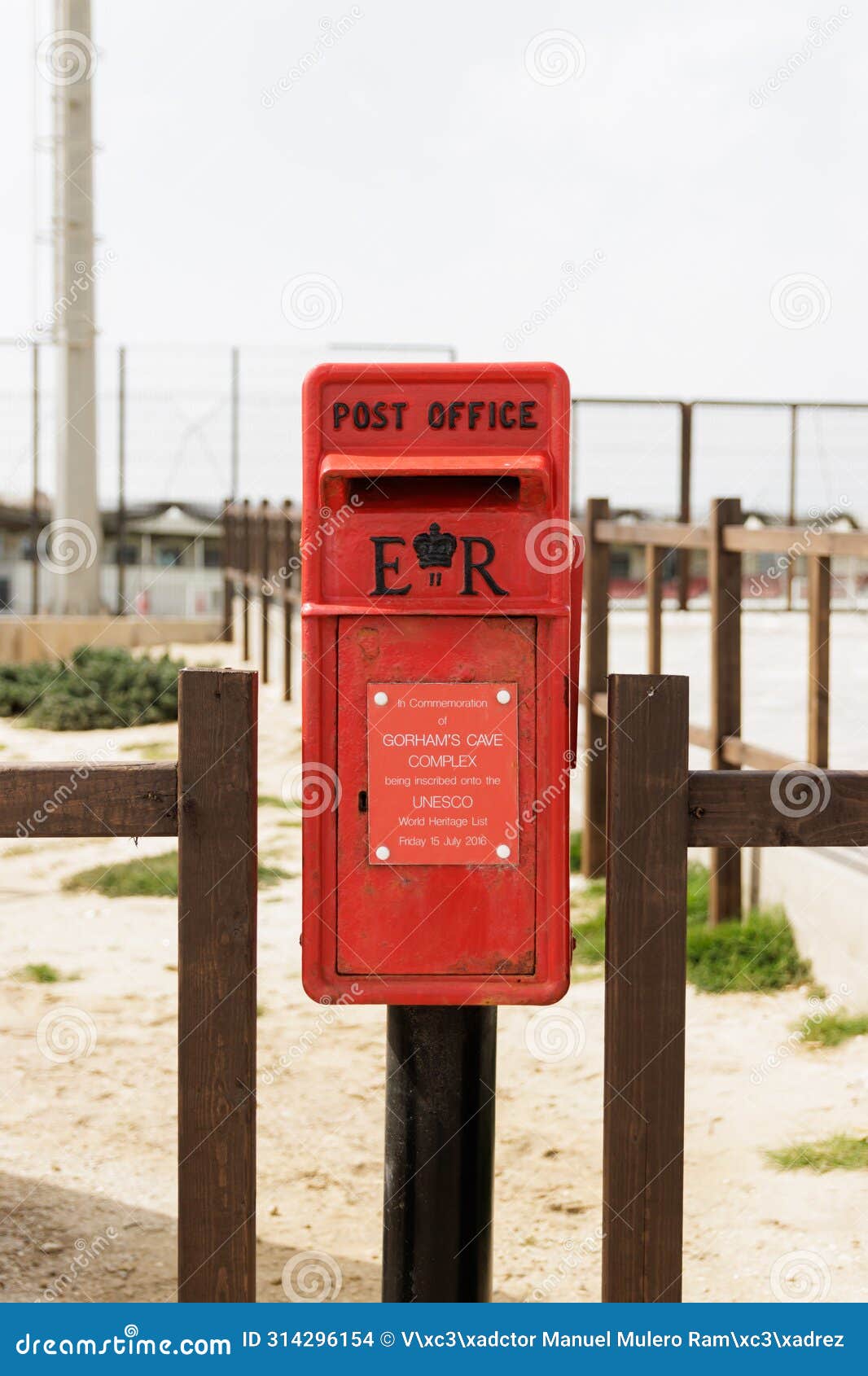 A Red Post Office Box with the Letters ER on it Editorial Stock Image ...