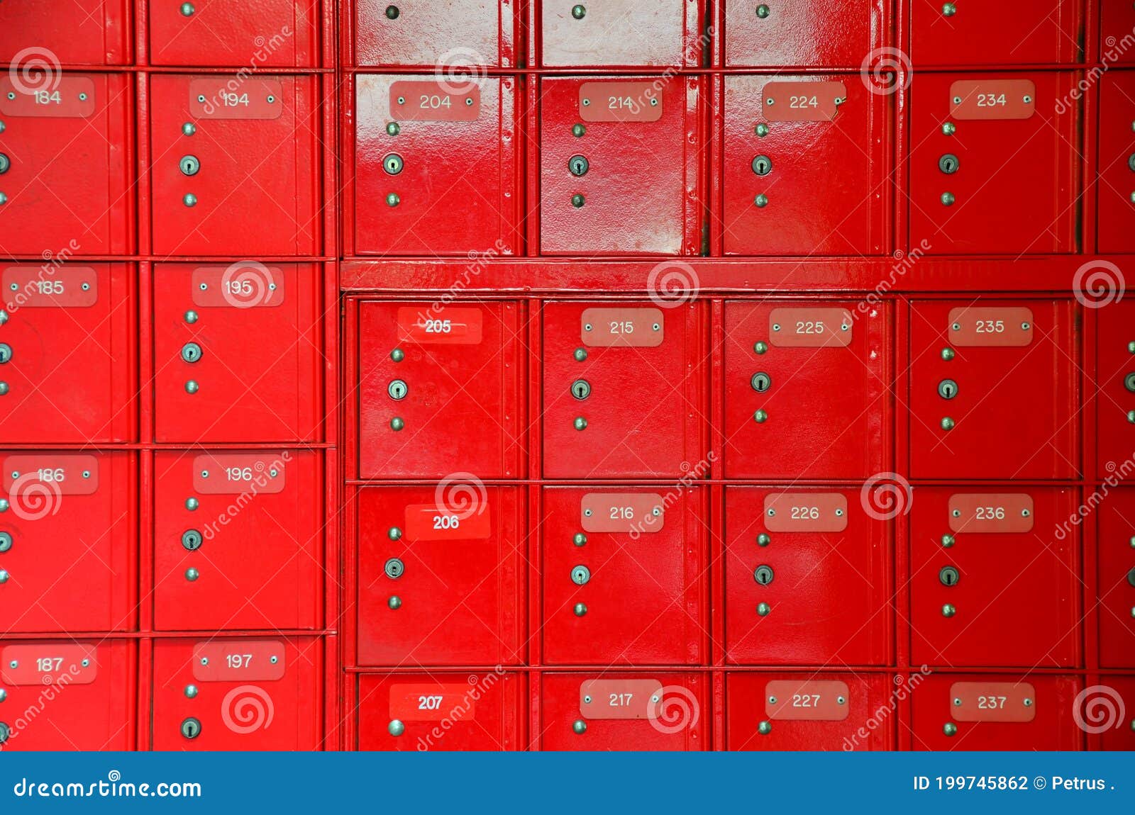 Post Office Snail Mail Boxes Stock Photo - Image of postal, mail: 199745862