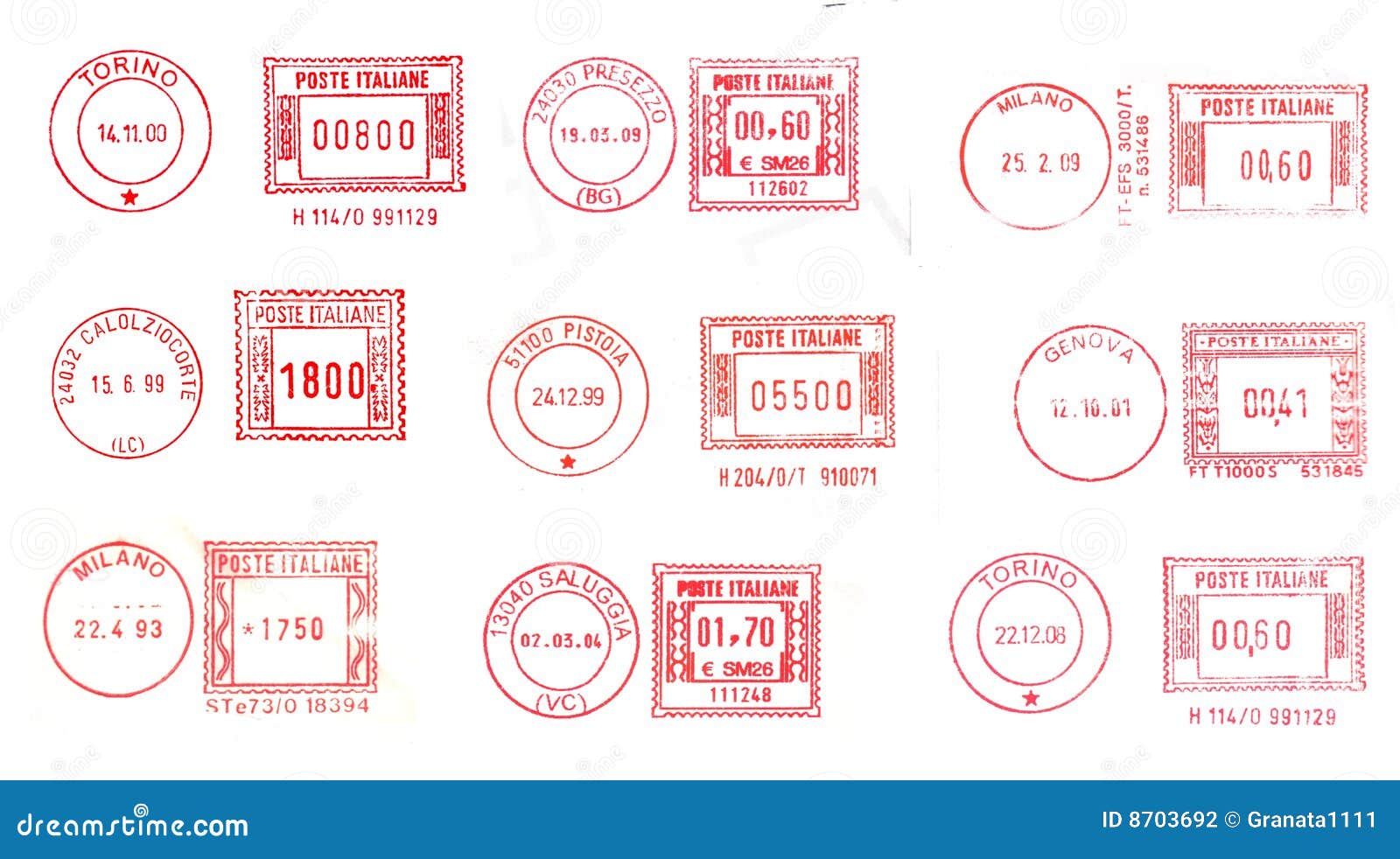 Red post stamps background stock illustration. Illustration of ...
