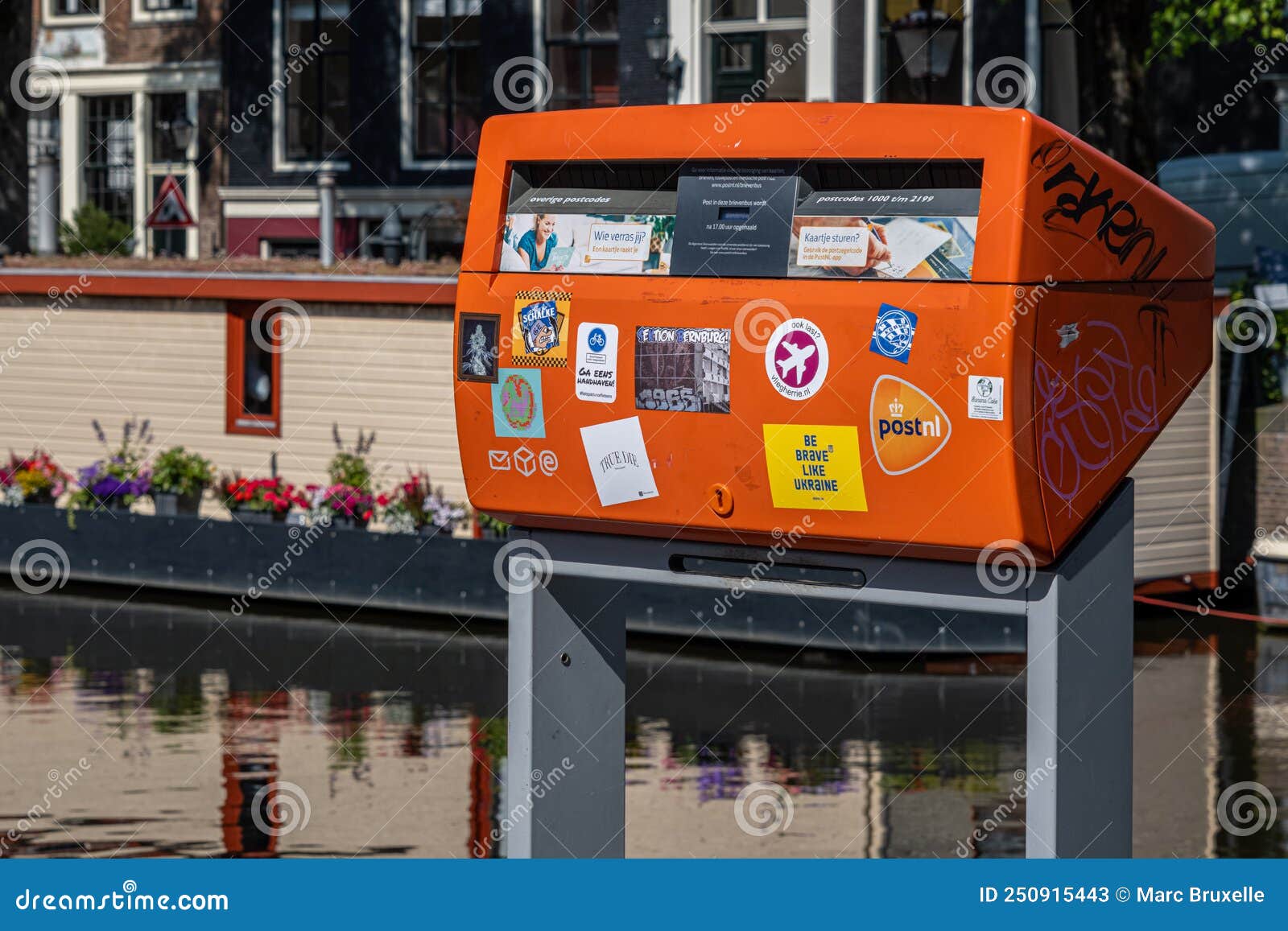 Red Postbox in Amsterdam, Netherlands Editorial Stock Photo - Image of ...