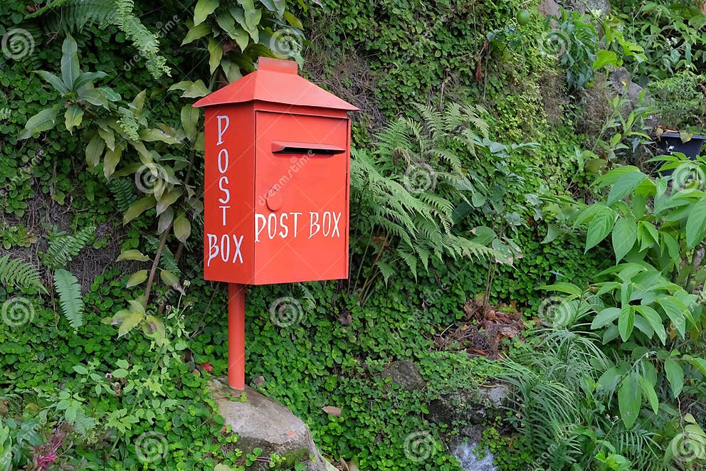 Red Postbox, View from the Left Stock Image - Image of nature, delivery ...