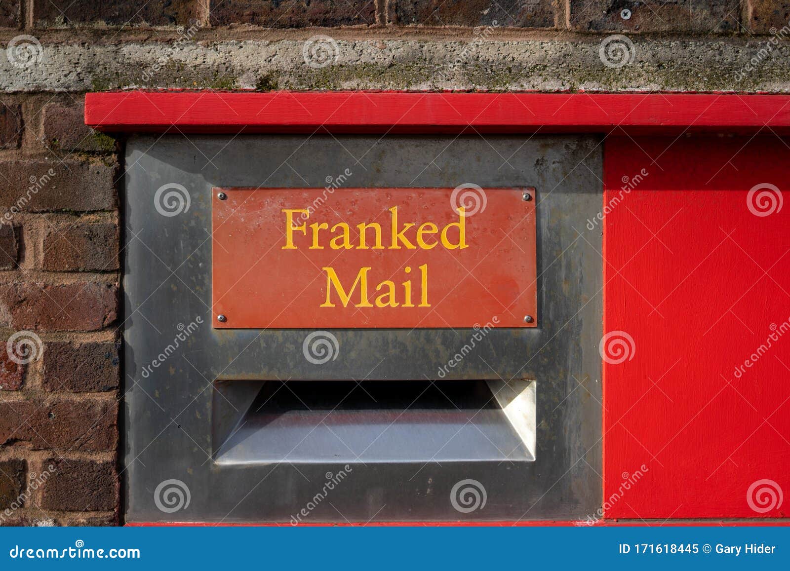 A Red Postbox with the Words Franked Mail Above it Stock Image - Image ...
