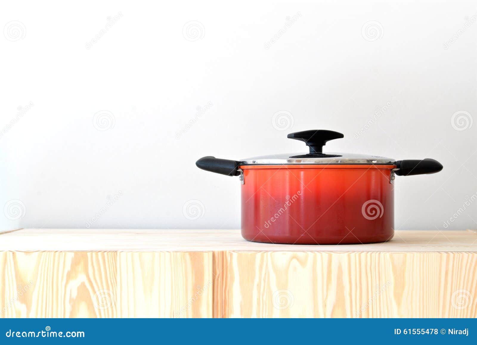 Red pot at home. stock photo. Image of kitchen, white - 61555478
