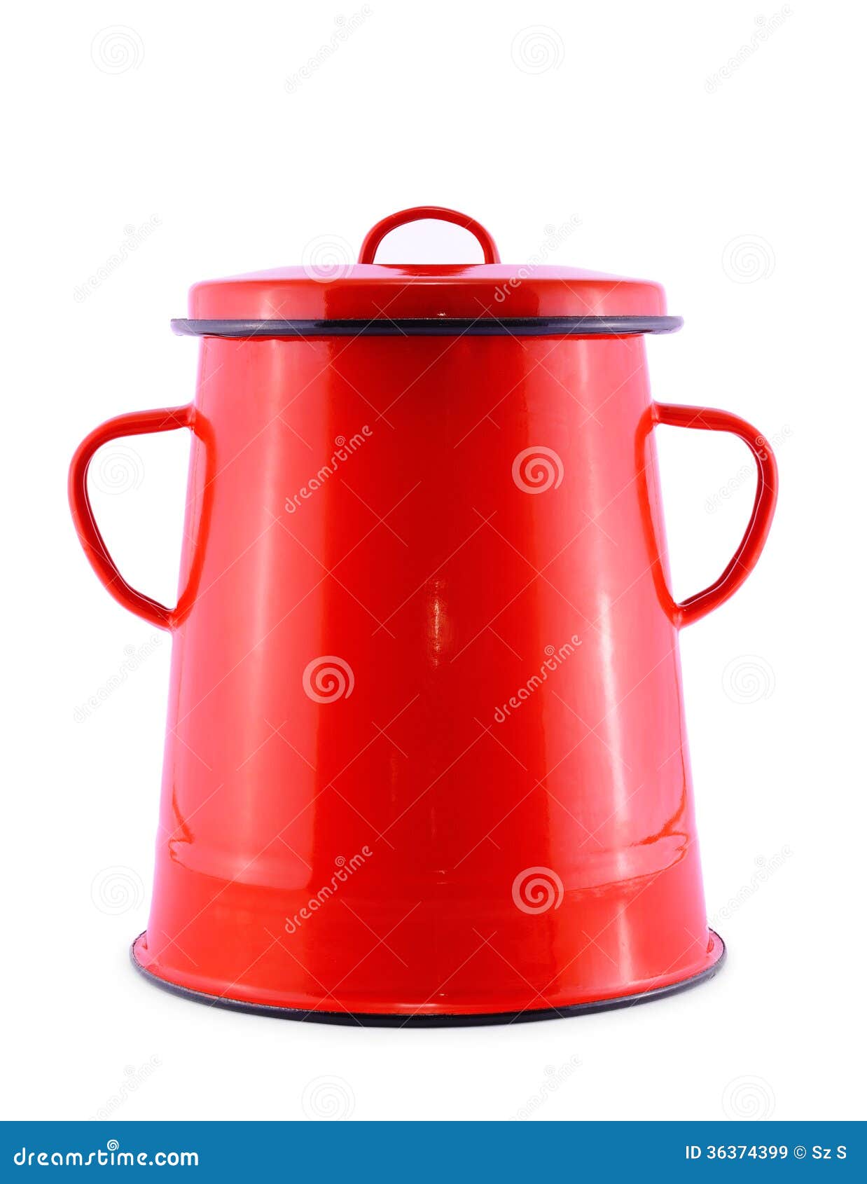 Red pot isolated on white stock image. Image of saucepan - 36374399