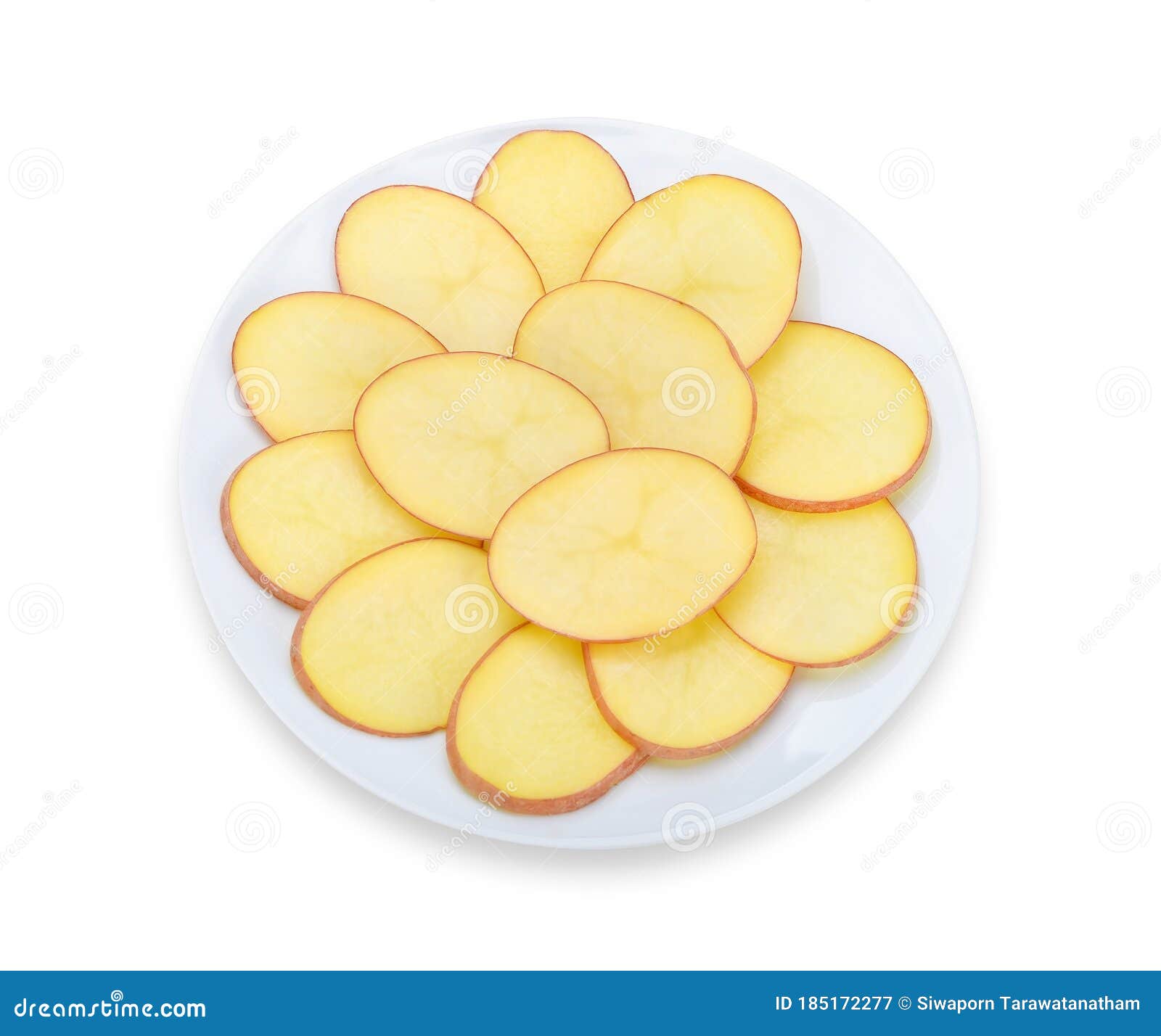 Red Potato Top View on White Background Stock Image - Image of health ...