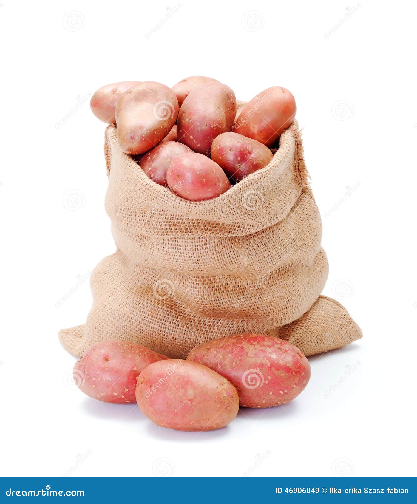 Red potatoes in sack stock image. Image of potato, crop - 46906049