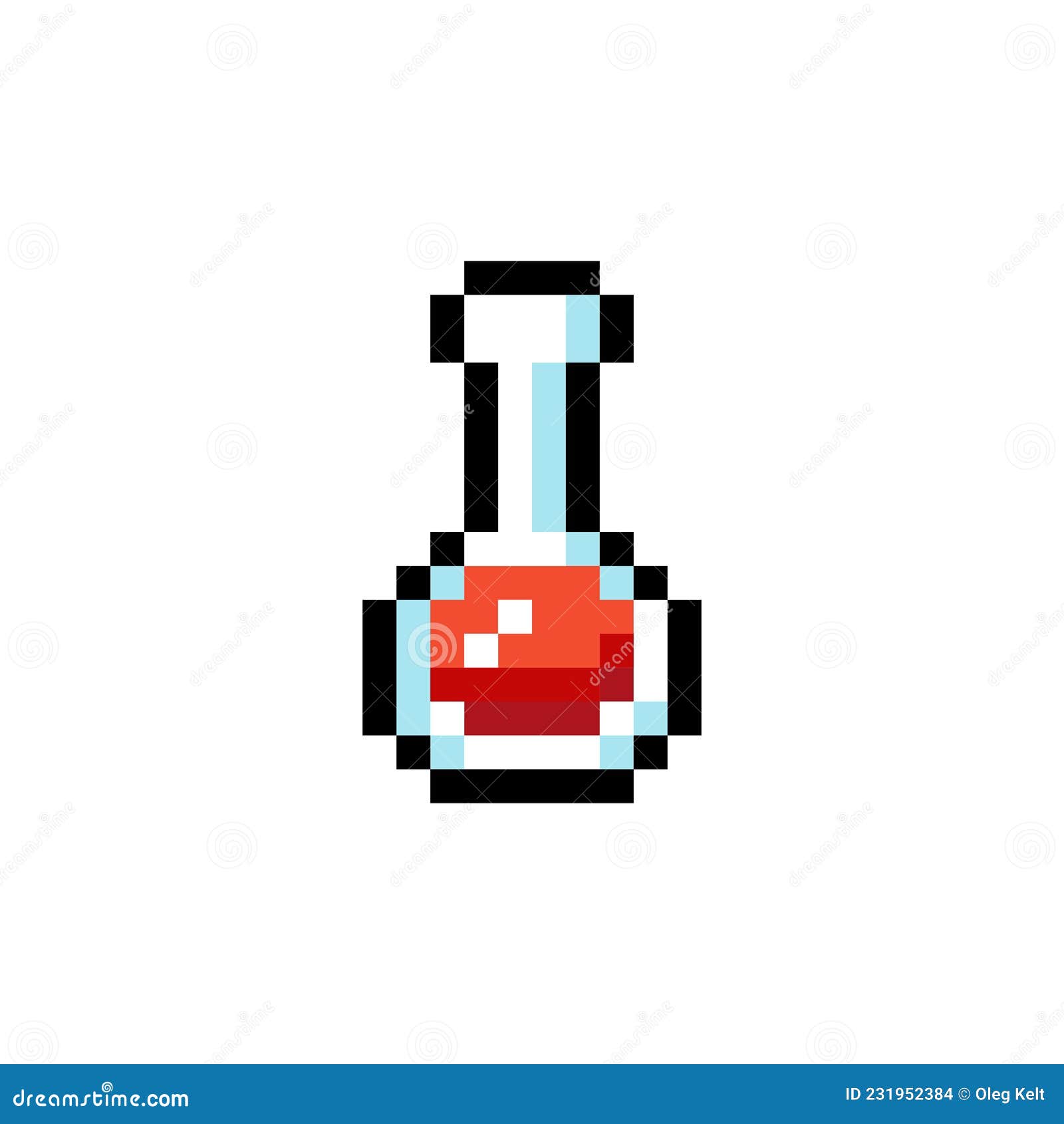 Red Potion 8-bit Pixel Graphics Icon. Pixel Art Style. Game Assets. 8 ...