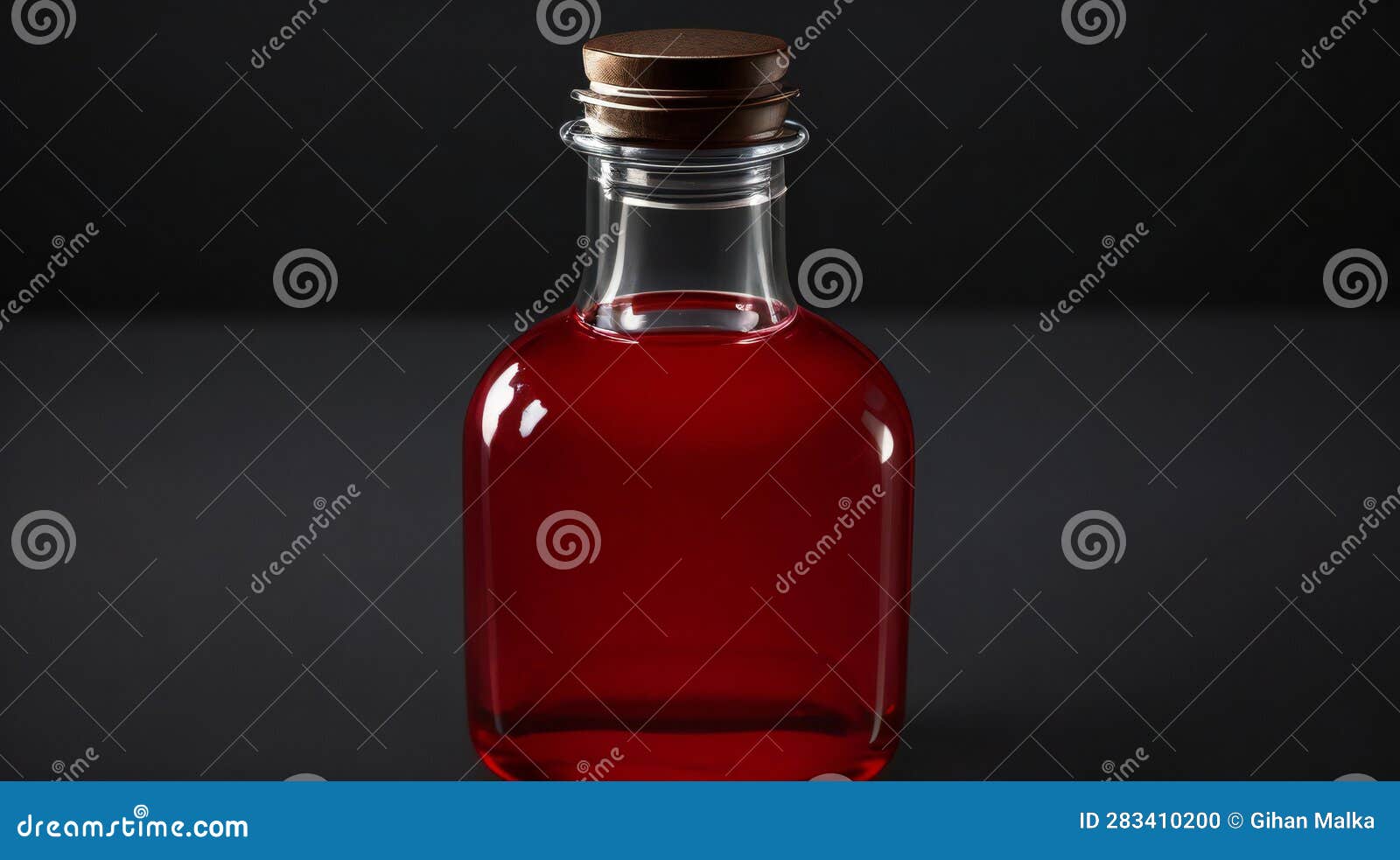 Red Potion on Black Background Stock Illustration - Illustration of ...