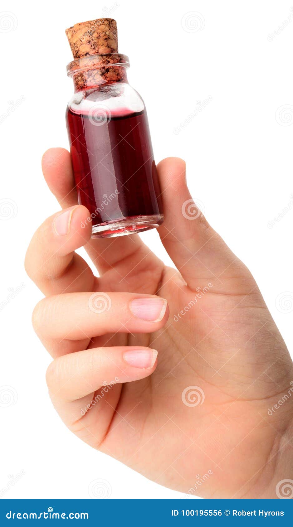 Red Potion Bottle Isolated on White Stock Photo - Image of medicine ...