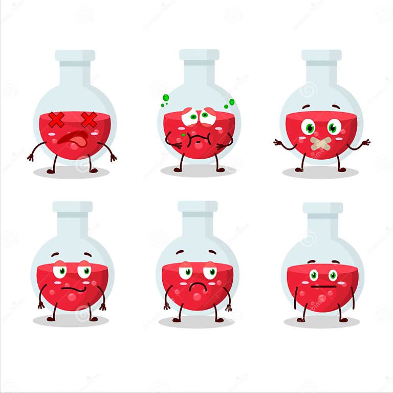 Red Potion Cartoon Character with Nope Expression Stock Vector ...